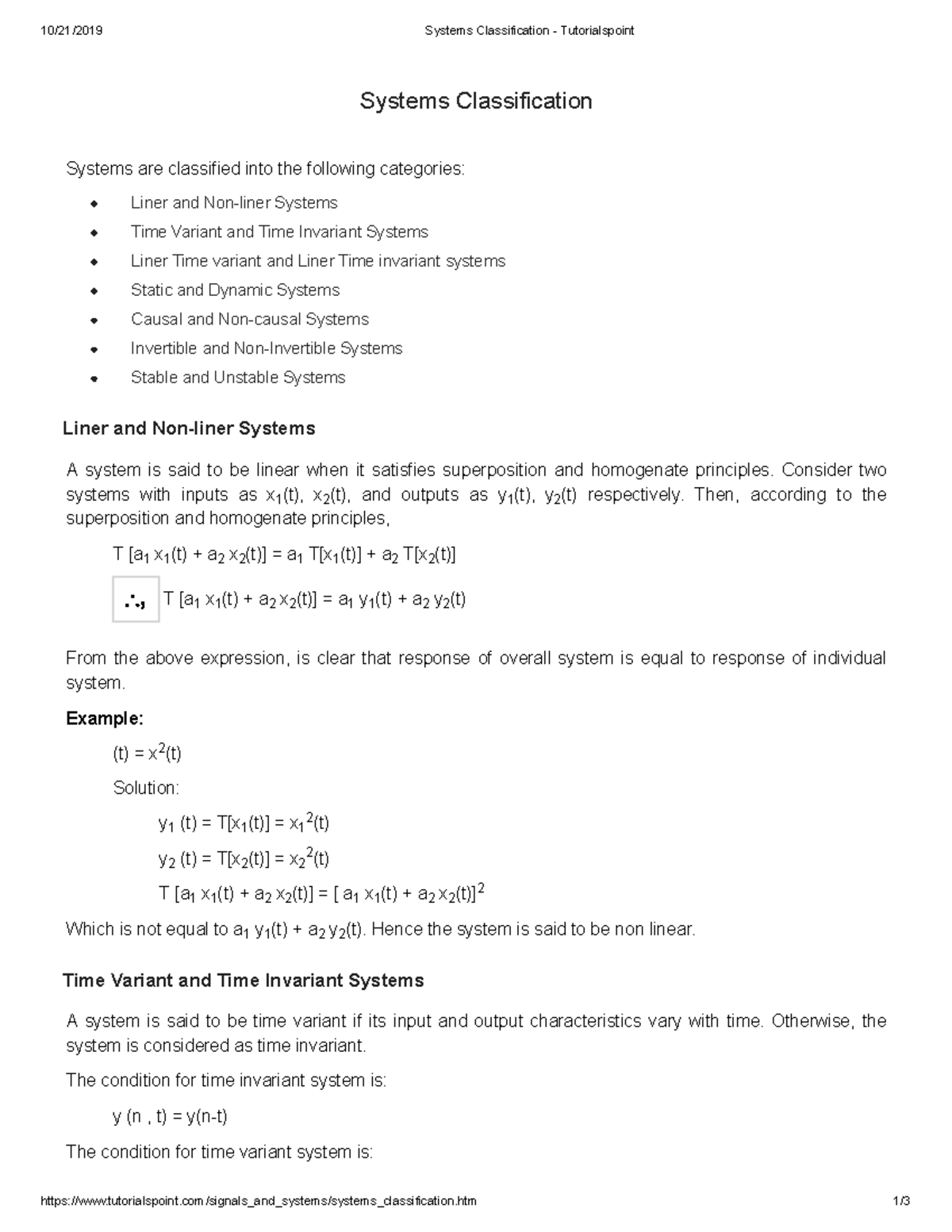 Systems Classification - Tutorialspoint - 10/21/2019 Systems ...