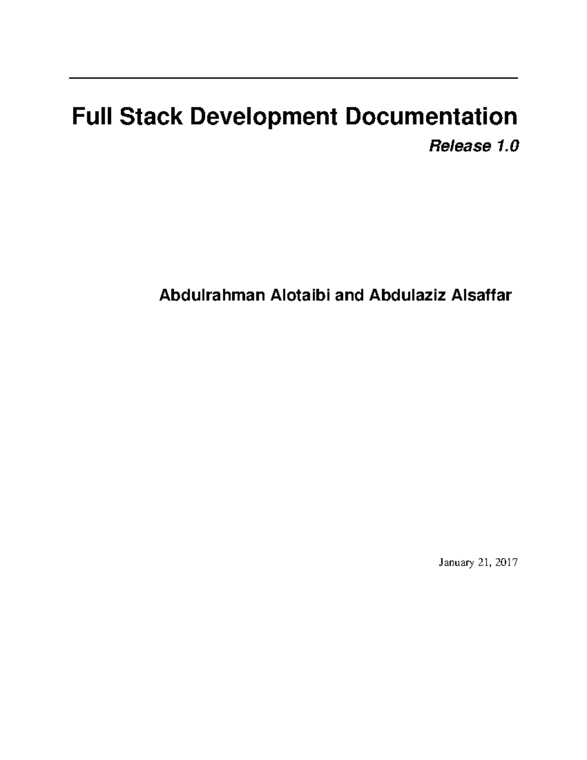 Full-stack-development - Full Stack Development Documentation Release 1 ...