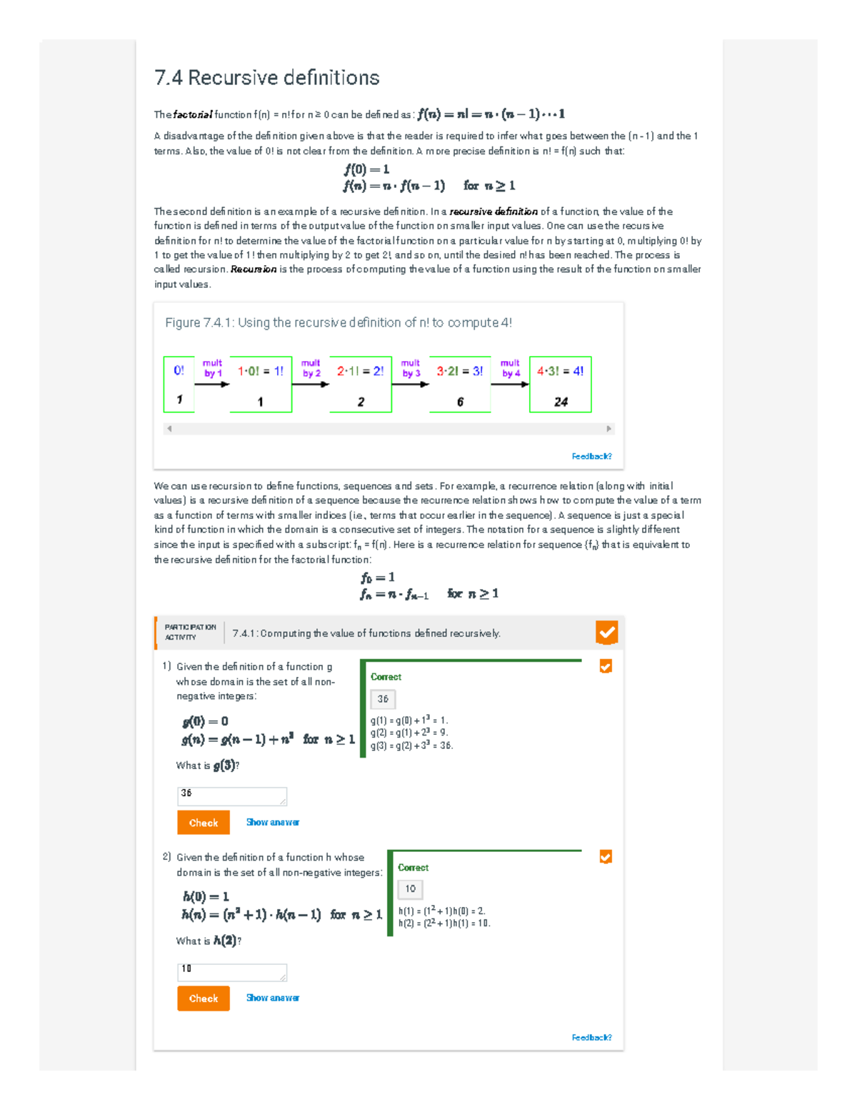 Section 7.4 - MAT 230 Discrete Mathematics zy Books - 7 The factorial ...