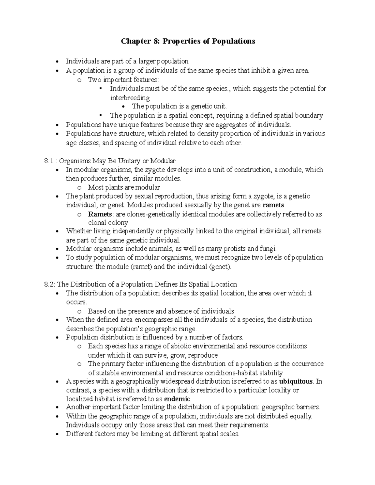 Chapter 8-properties of populations - Chapter 8: Properties of ...