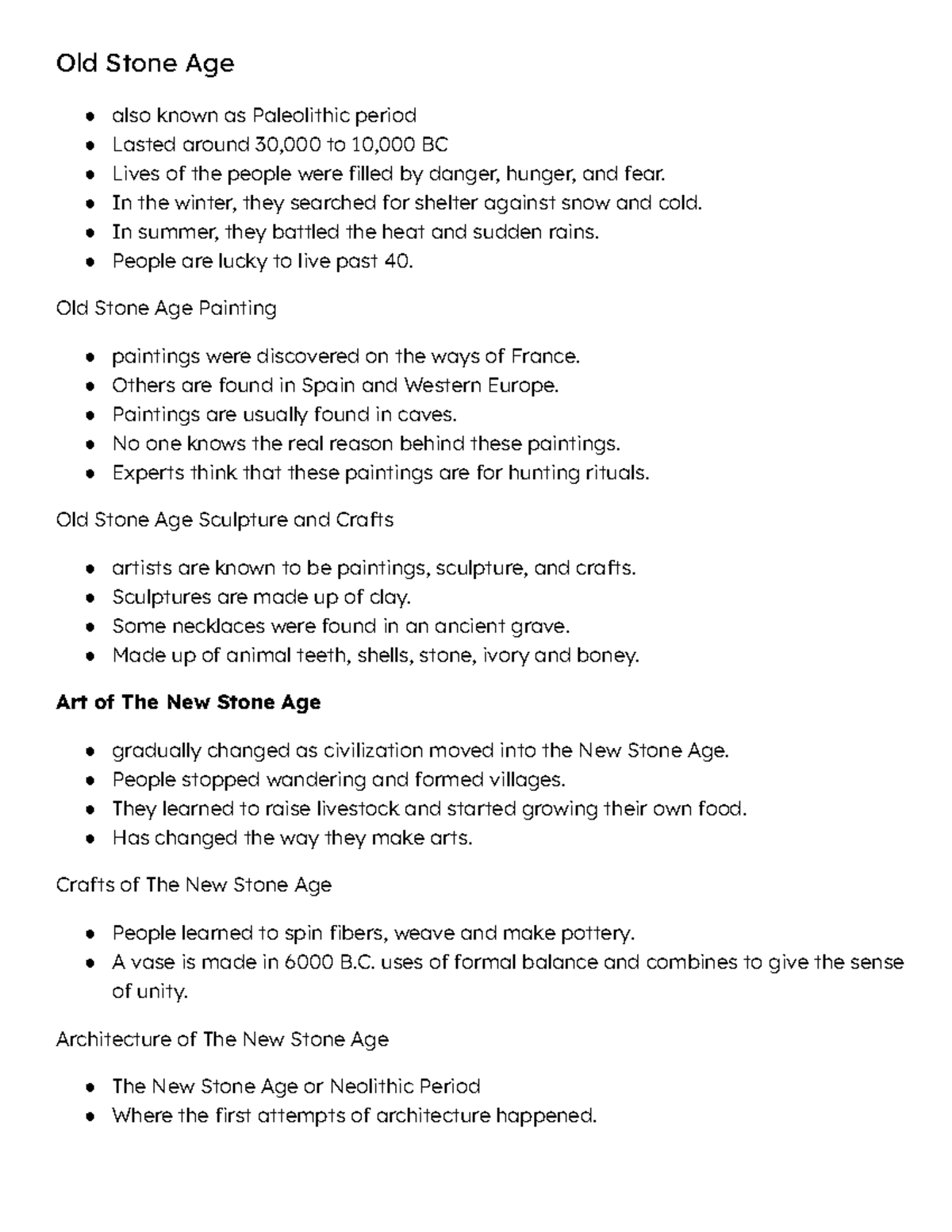 ART APP - History - Old Stone Age also known as Paleolithic period ...