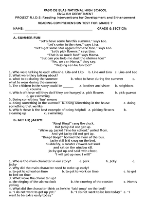 DAY 1- Reading Comprehension- Grade-7 - PASO DE BLAS NATIONAL HIGH ...