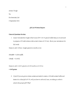 SDS-PAGE Native Lab Report - Written Report (100 pts.) In this lab ...