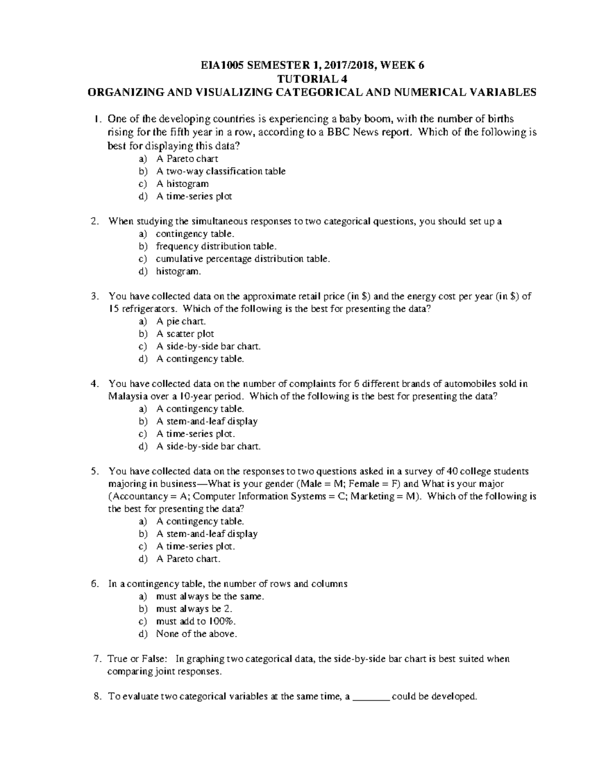 Tutorial 4 - BAHASA MELAYU - EIA1005 SEMESTER 1, 2017/2018, WEEK 6 TUTORIAL 4 ORGANIZING AND ...