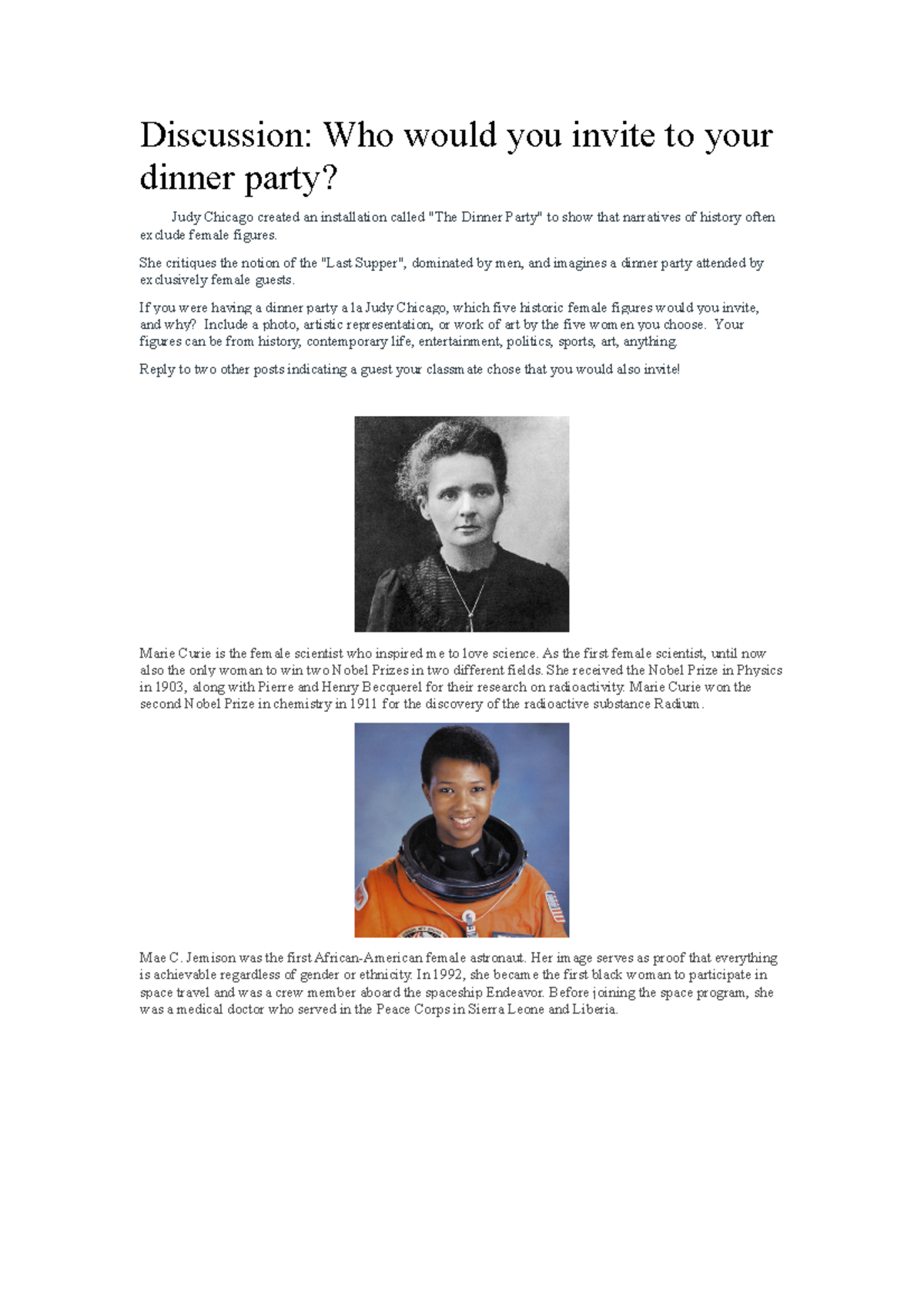 Discussion Who would you invite to your dinner party - Discussion: Who ...