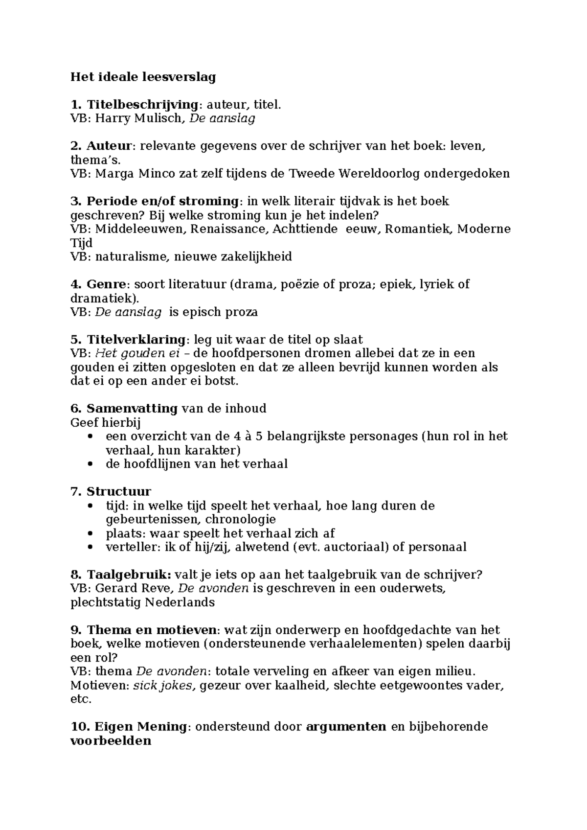 Het ideale leesverslag - Het ideale leesverslag Titelbeschrijving ...