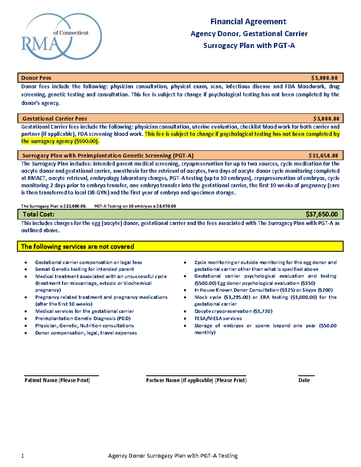 Agency surrogacy PGTA with IP screening - 1 Agency Donor Surrogacy Plan ...