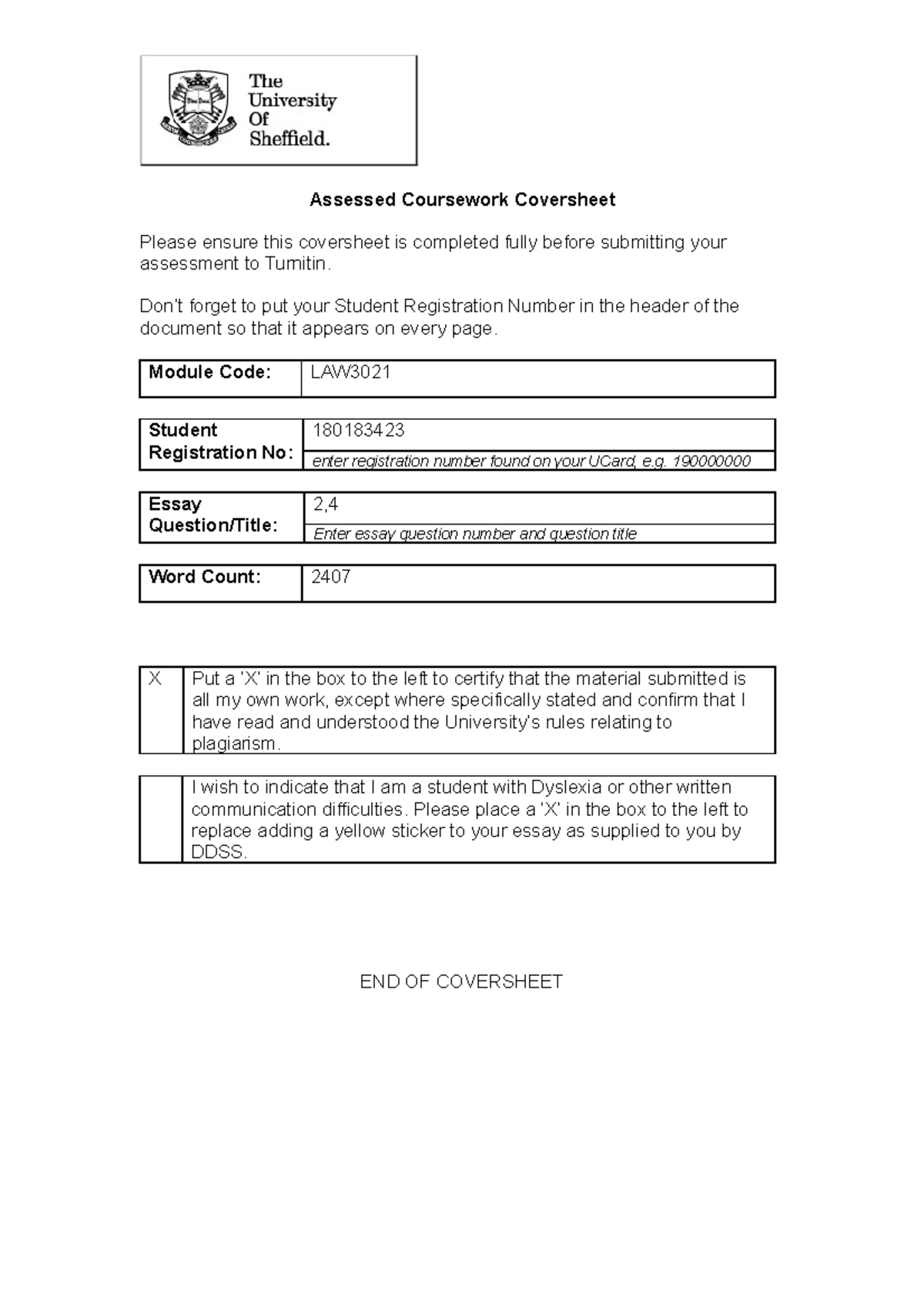 Police Summative - Assessed Coursework Coversheet Please ensure this ...