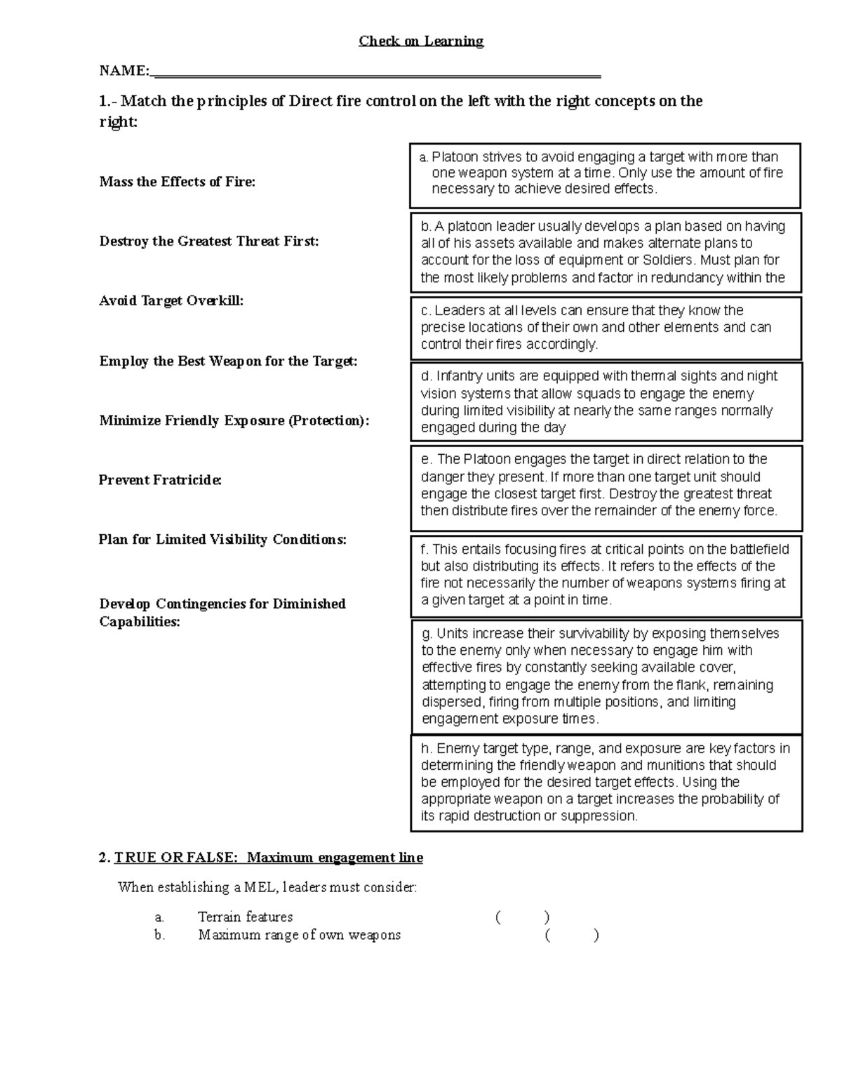 Check on Learning - Lesson 5 - Check on Learning NAME: - Studocu