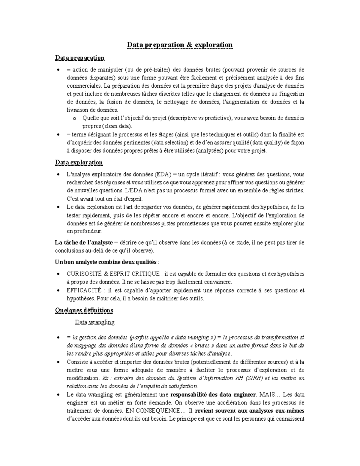 Cours de reporting Data preparation and exploration - Data preparation ... Cours de reporting Data preparation and exploration - Data preparation ...