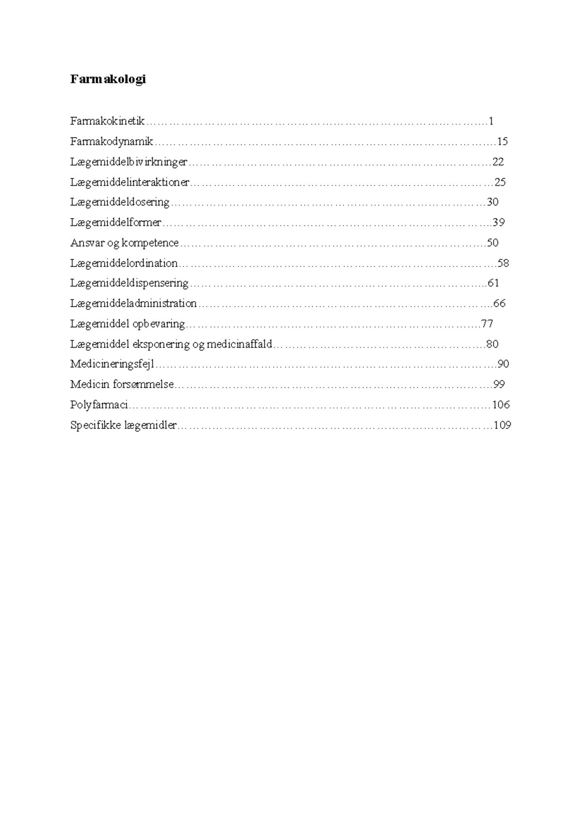 Farmakologi - Noter - Farmakologi - Studocu