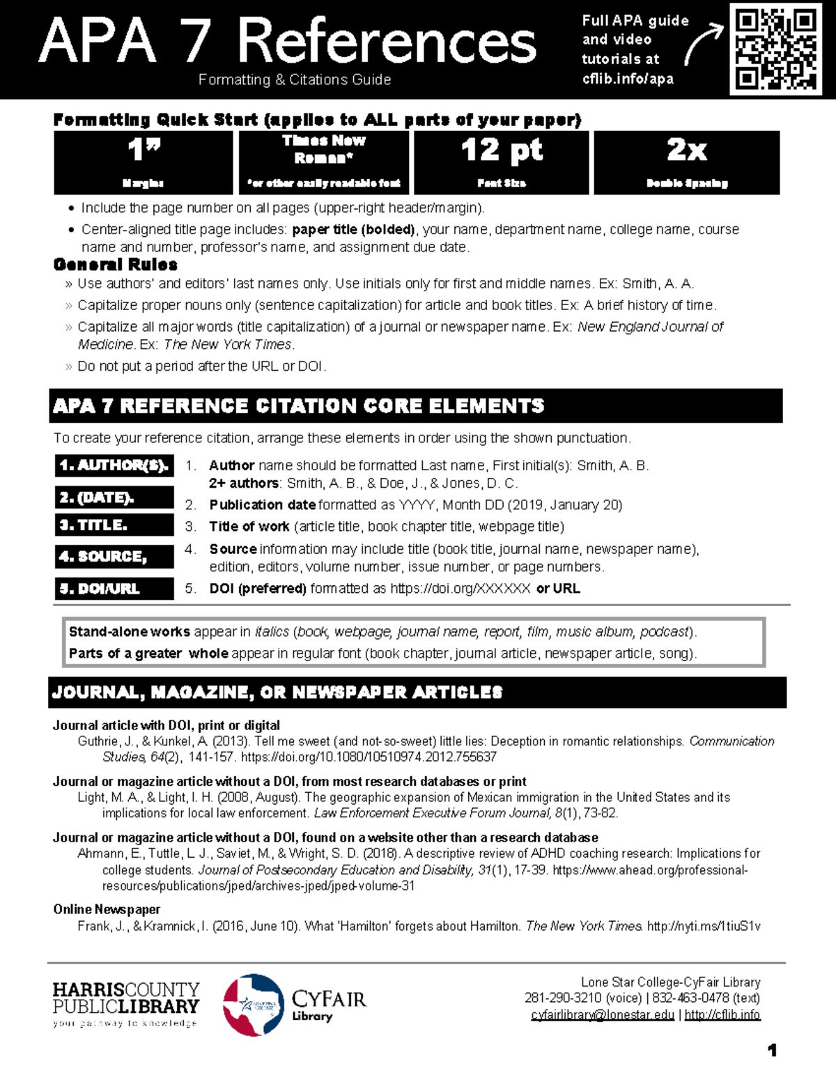 APA 7 condensed - apa steps - 1” Times New Roman* 12 pt 2x Margins *or ...