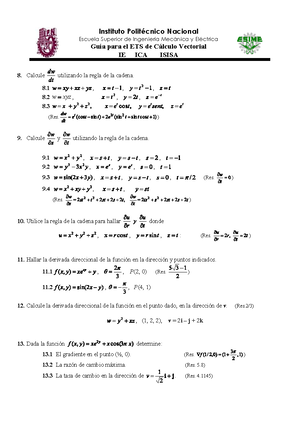 GUÍA Segundo Examen Cálculo Vectorial Parte III - Cálculo Vectorial - GUÍA SEGUNDO EXAMEN ...