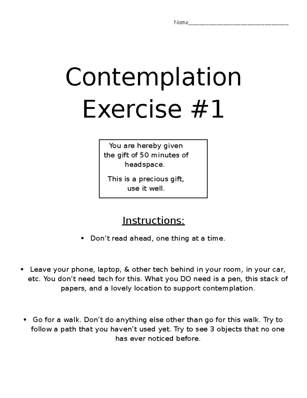 Contemplation Prompt 1a - 1st Reflection - Name ...