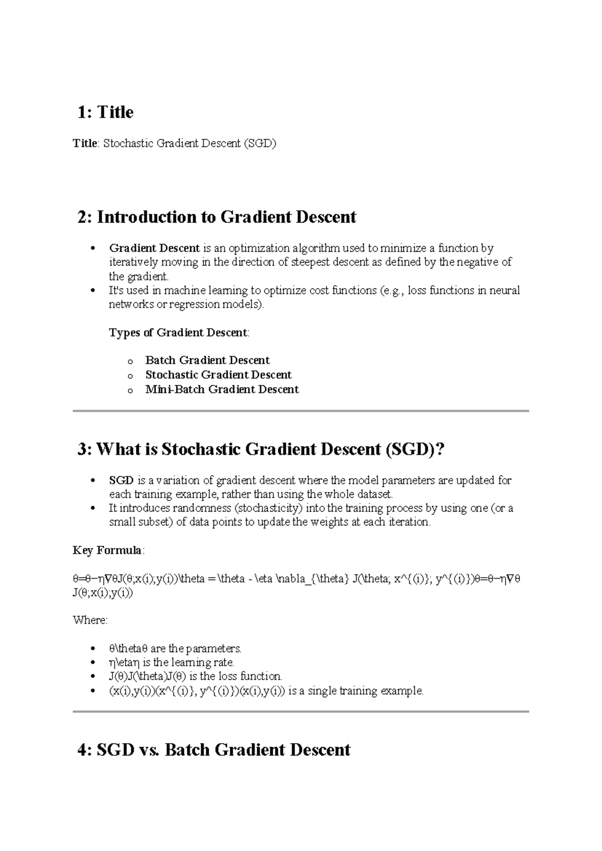 SGD - Stochastic Gradient Descent - 1: Title Title: Stochastic Gradient Descent (SGD) 2: - Studocu