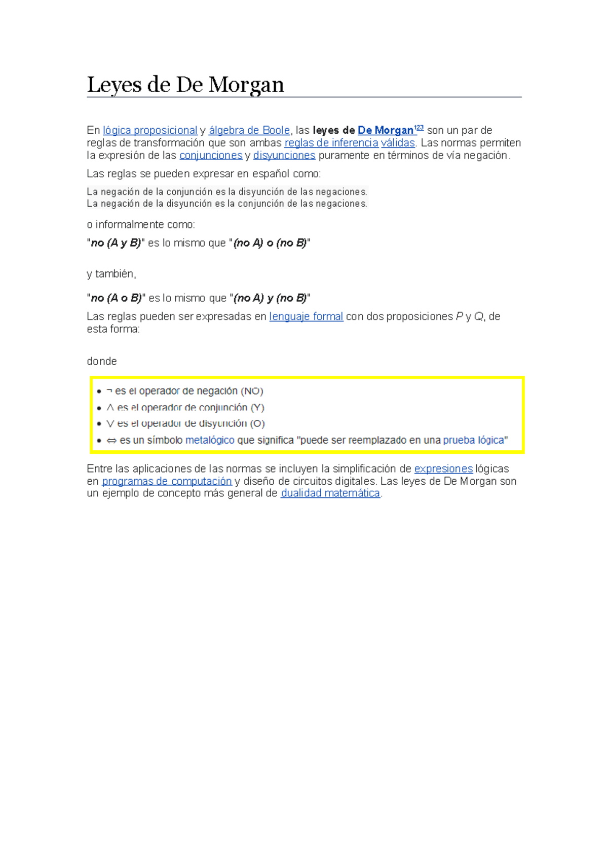 Leyes de De Morgan - trretretrt - Leyes de De Morgan En lógica ...