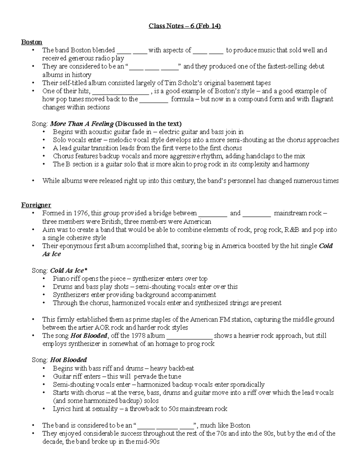 Class-Notes-6 - Lecture notes 6 - Class Notes – 6 (Feb 14) Boston • The ...