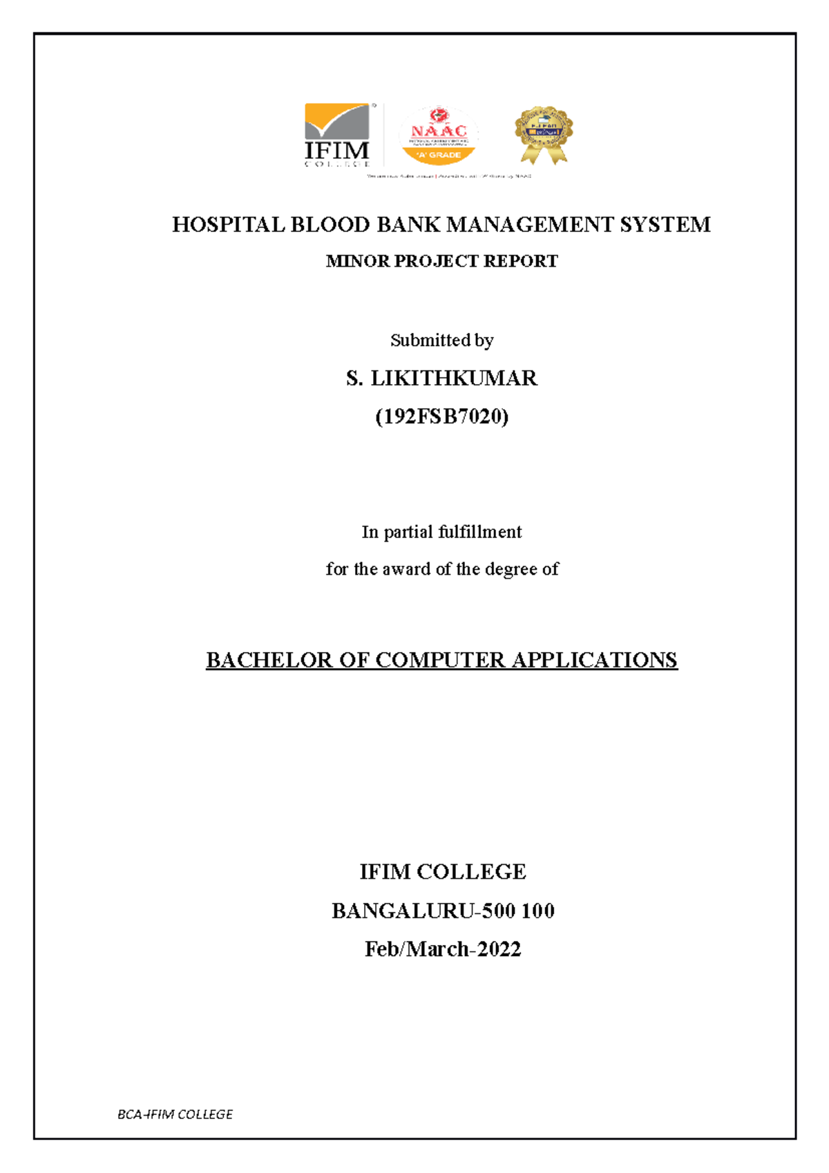 3rd sem bbms report - BBA - SPPU - Studocu