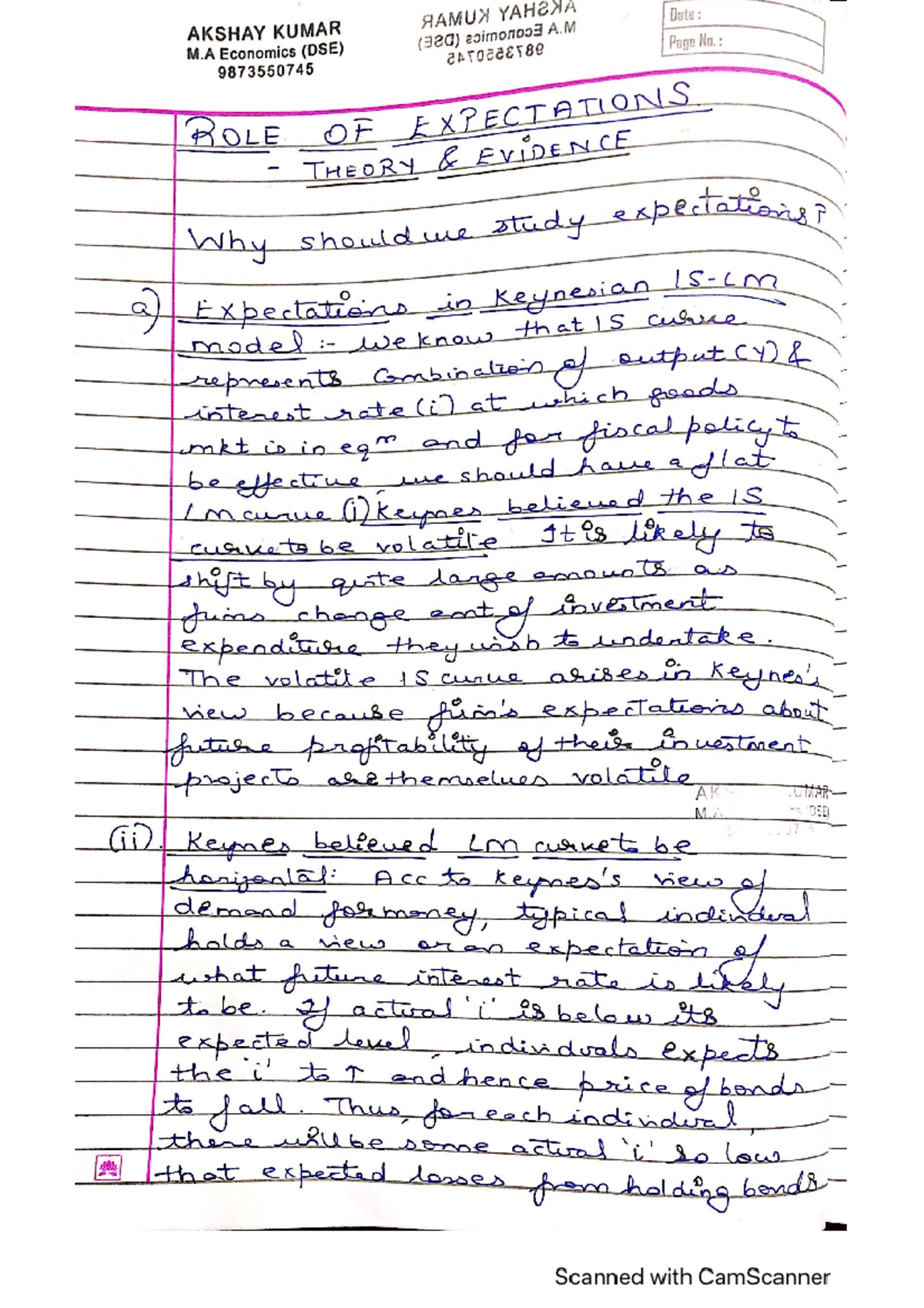 Adaptive Expectation Theory, Lecture Note - Intermediate macroeconomics ...