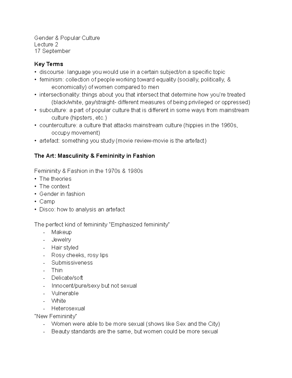 Gender & Popular Culture Lecture 2 - Gender & Popular Culture Lecture 2 ...