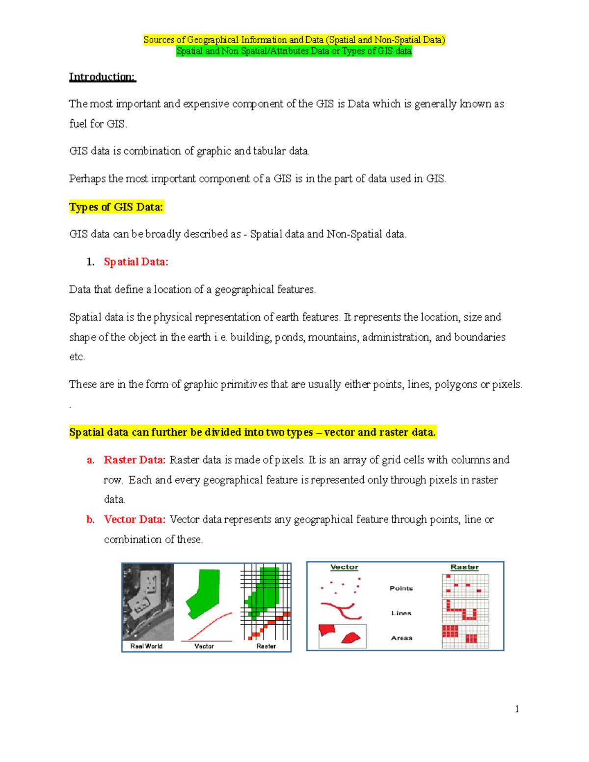 2- sources ofgeographic information and data (spatial non spatial ...