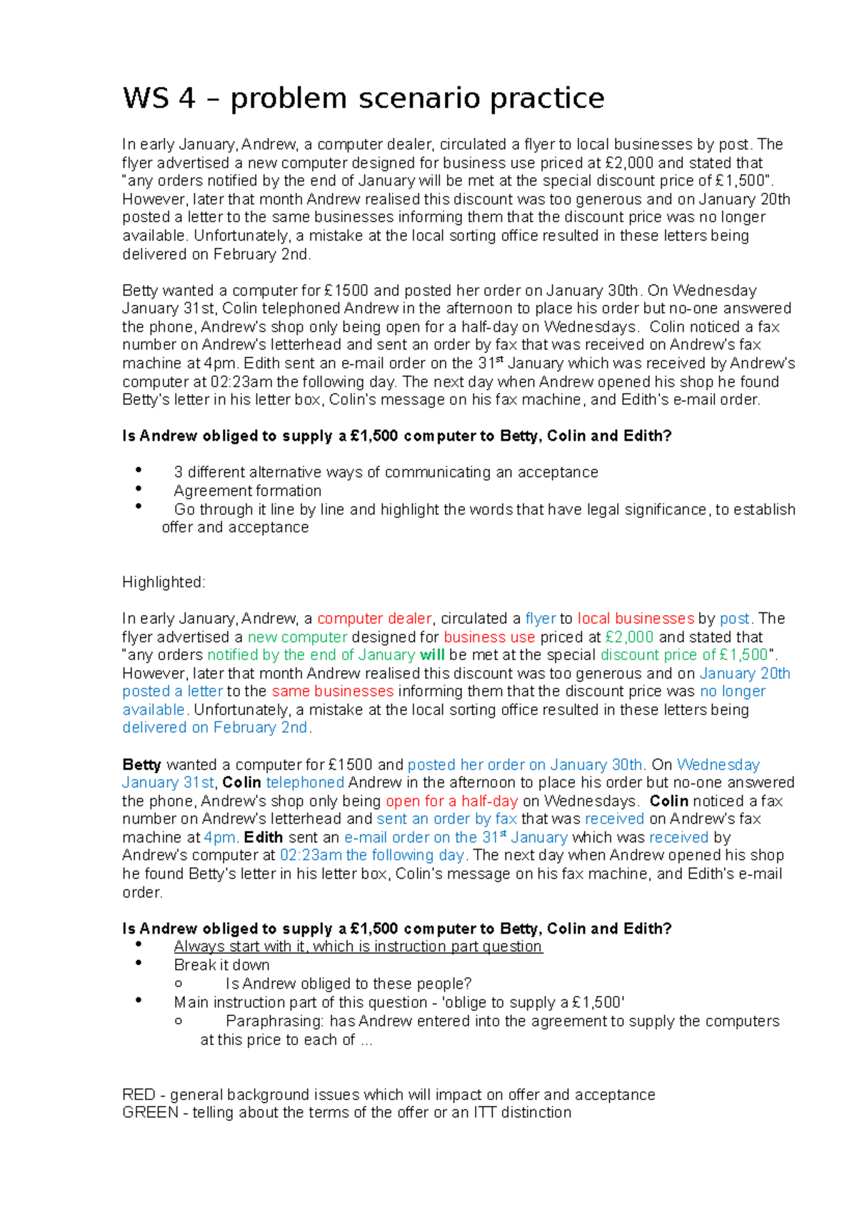 WS 4 - practice - Practical workshop on many aspects. - WS 4 – problem ...