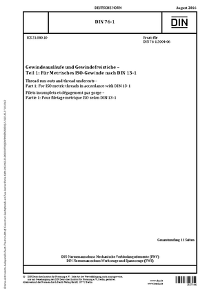 DIN 76-1 - Norm für Wellenende - DEUTSCHE NORM August DIN Deutsches Institut für Normung e. V ...
