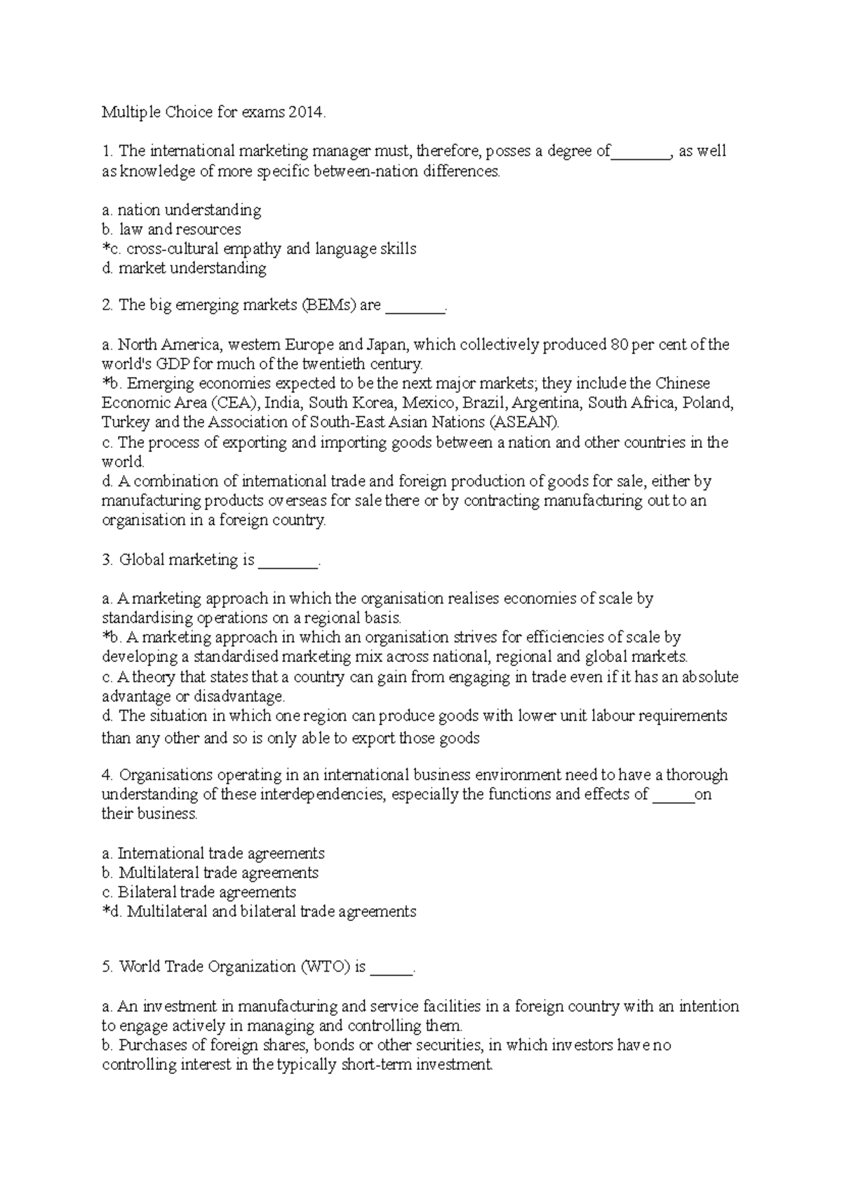 Sample/practice exam 2016, questions and answers - Multiple Choice for ...