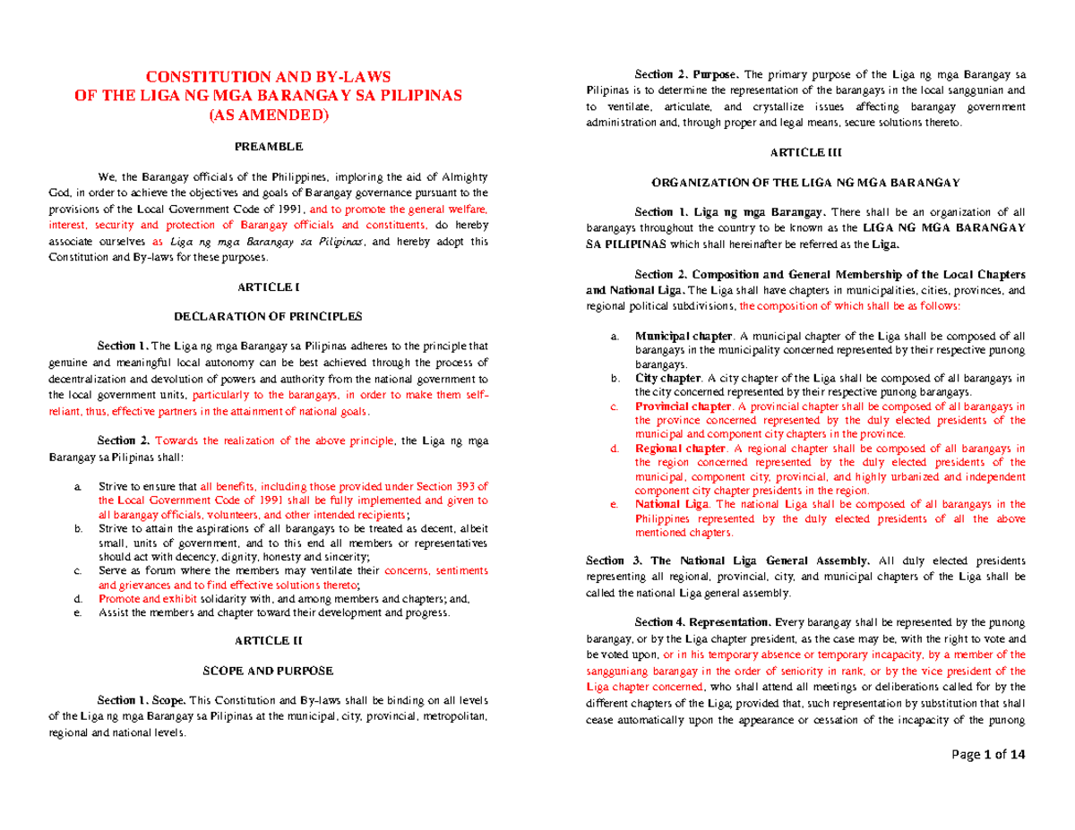 Ln B CBL 2017 - CONSTITUTION AND BY-LAWS OF THE LIGA NG MGA BARANGAY SA ...