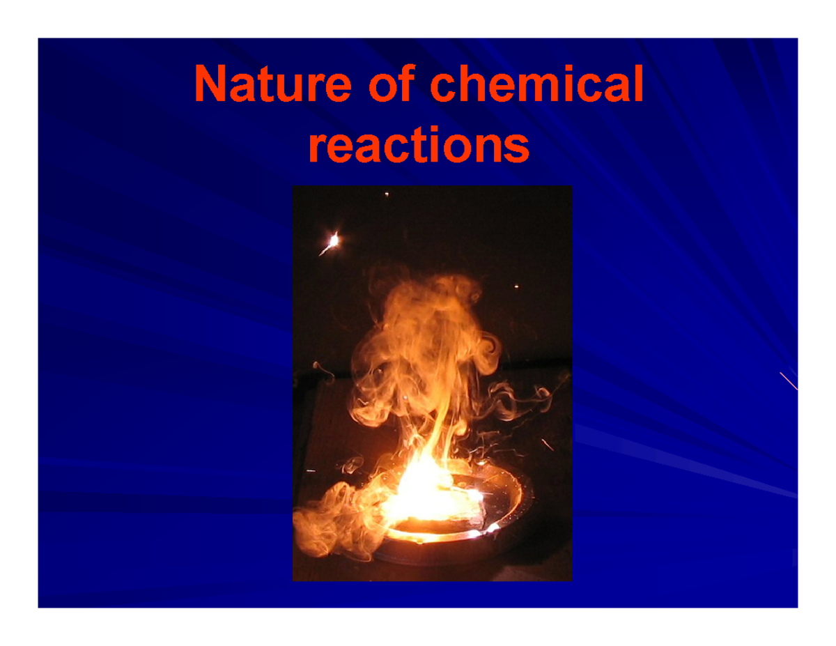 SCNC1112 Fall2016 Lecture 08 Chemical Reaction - Nature of chemical ...