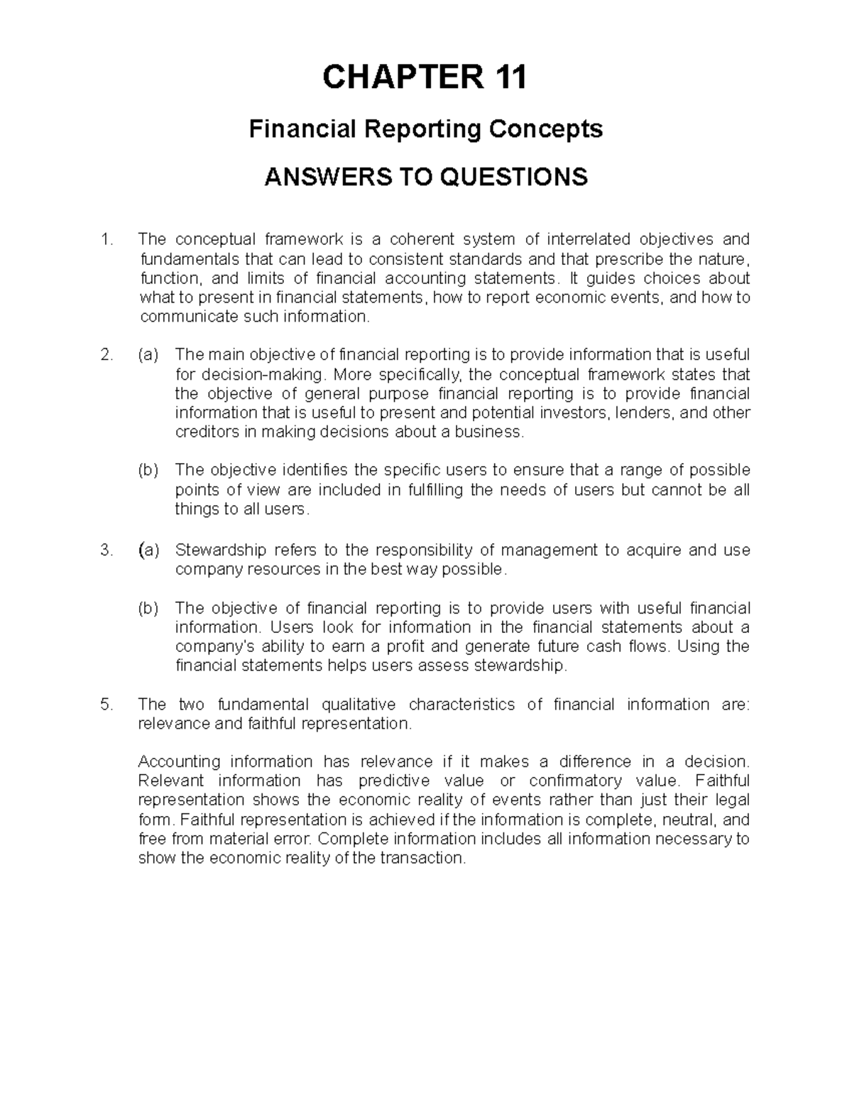 Chapter 11 adj - CHAPTER 11 Financial Reporting Concepts ANSWERS TO ...