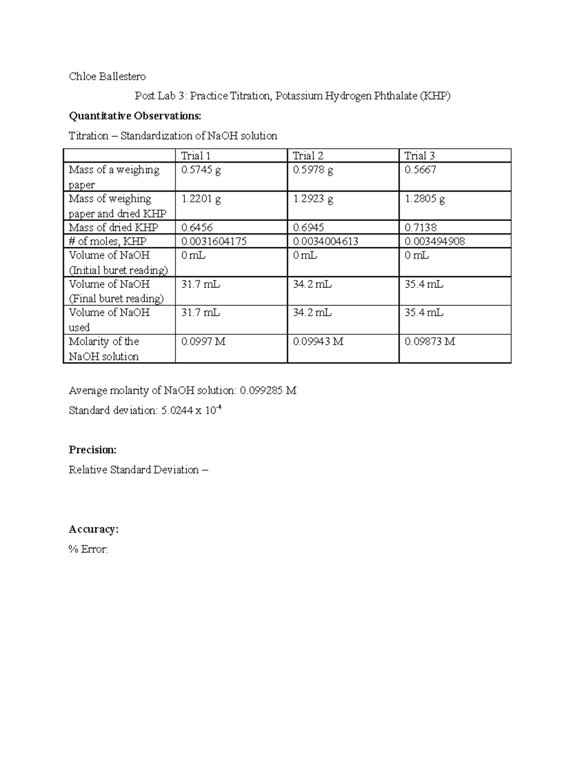 Post-Lab3 - CHM Post-Lab 3 - Chloe Ballestero Post Lab 3: Practice ...