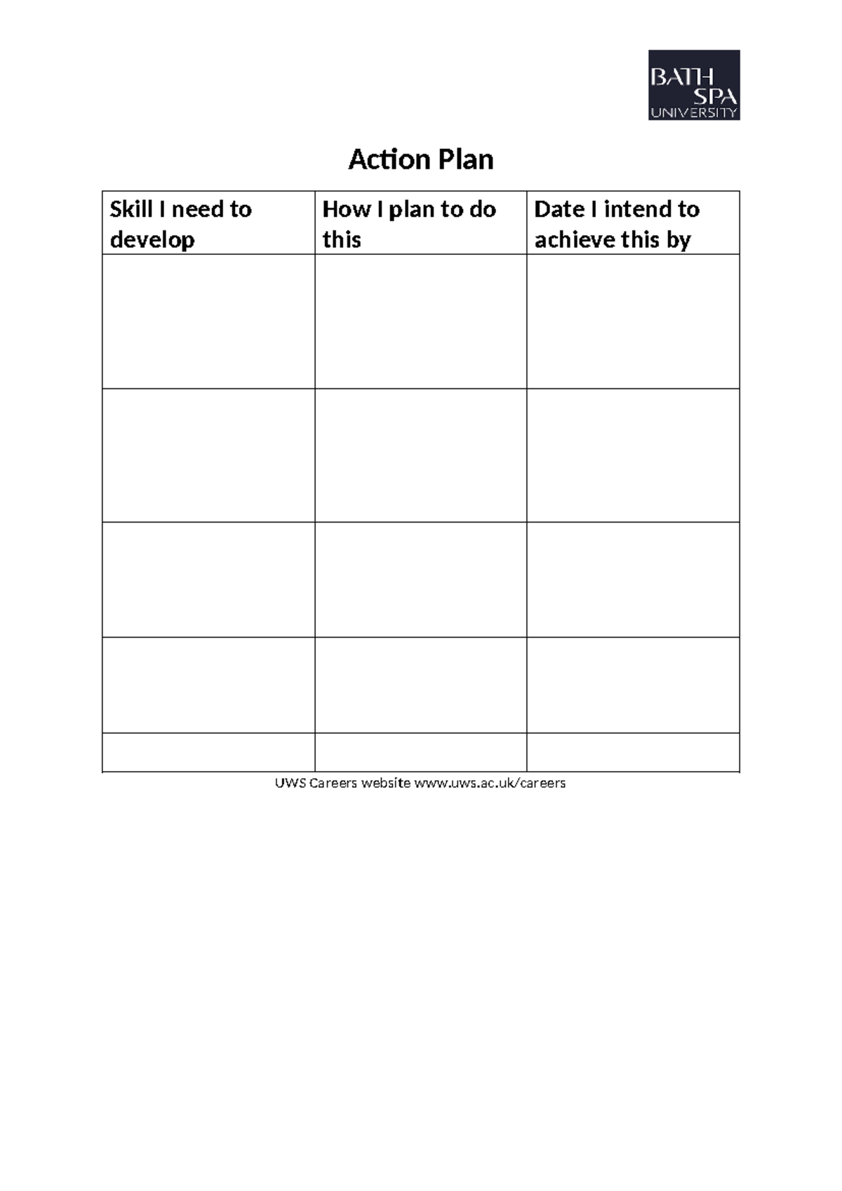 Activity 2 - Action Plan Worksheet - MG410 - Action Plan Skill I need ...