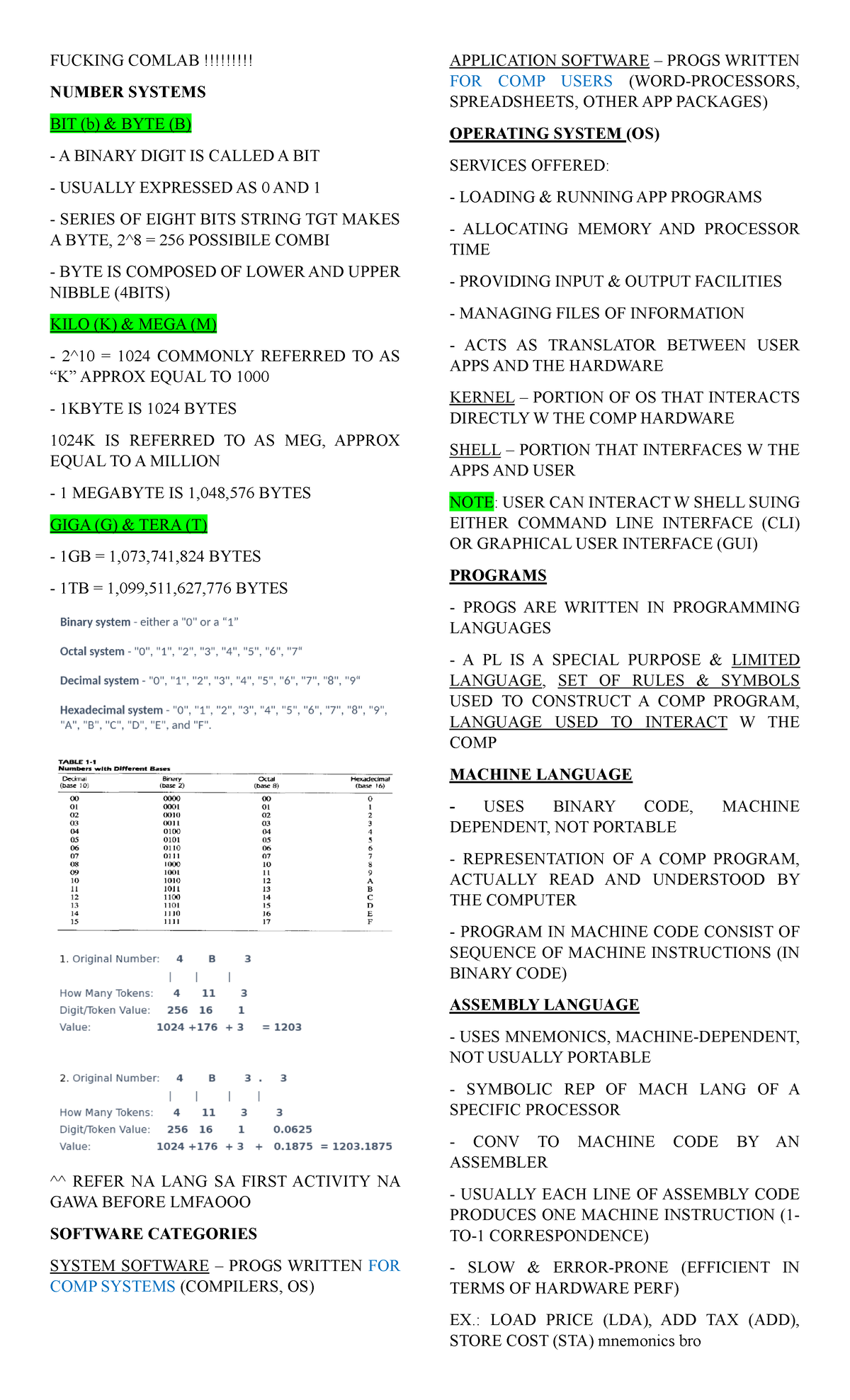 FUNDA PROGRAMMING COMLAB - FUCKING COMLAB !!!!!!!!! NUMBER SYSTEMS BIT ...