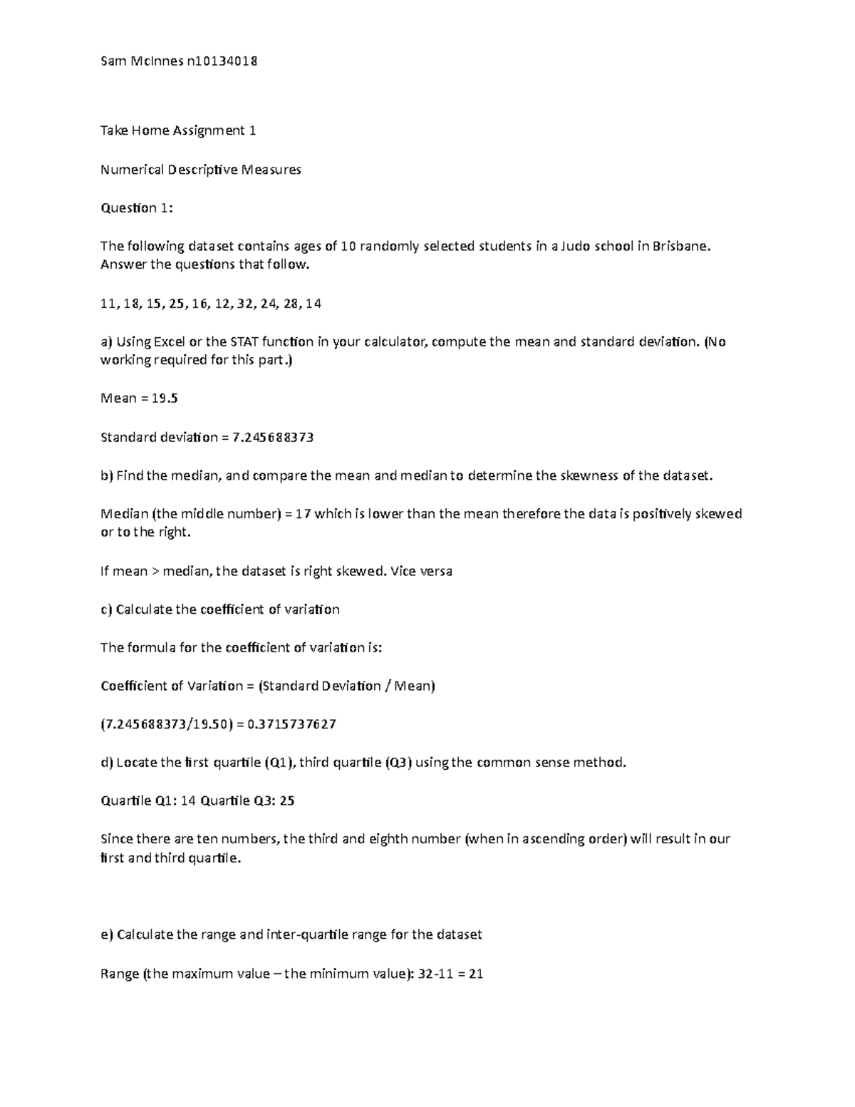 Data THA 1 - Data Analysis THA 1 - Sam McInnes n Take Home Assignment 1 ...