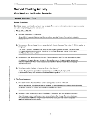 Guided reading WS 9 - NAME DATE CLASS Guided Reading Activity World War ...
