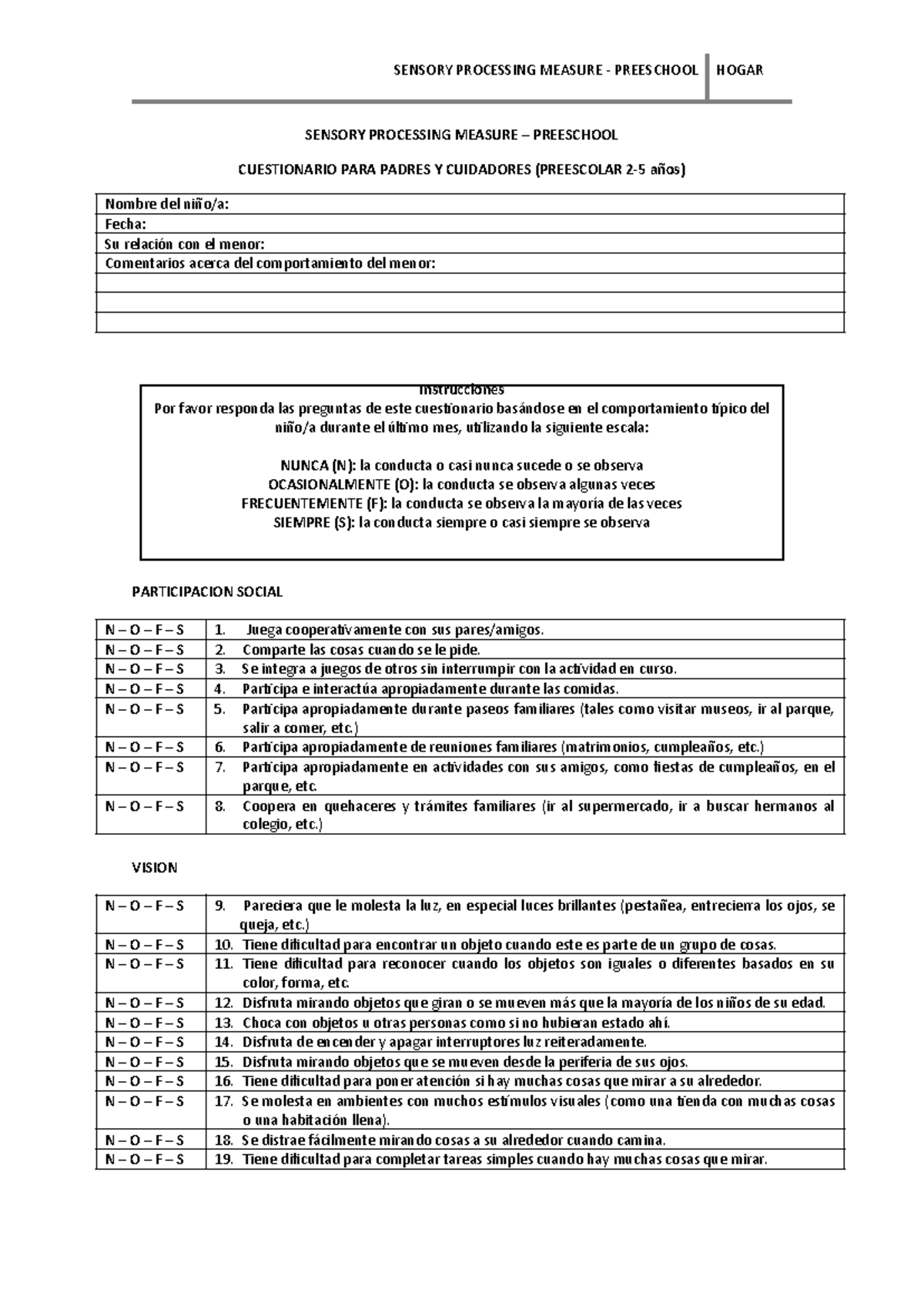Spm-hogar-espaol-2-5-aos compress - SENSORY PROCESSING MEASURE ...