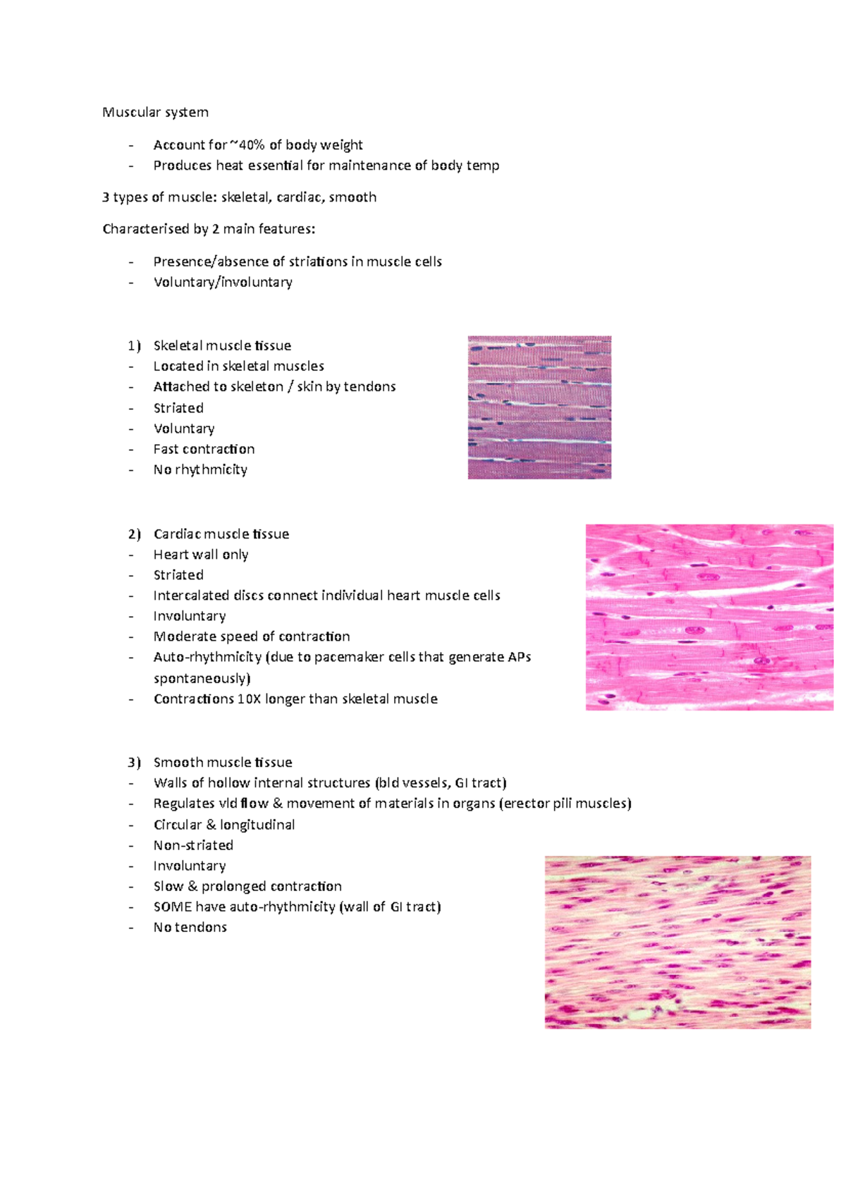 6 - Muscular system - Lecture notes 6-7 - Muscular system Account for ...