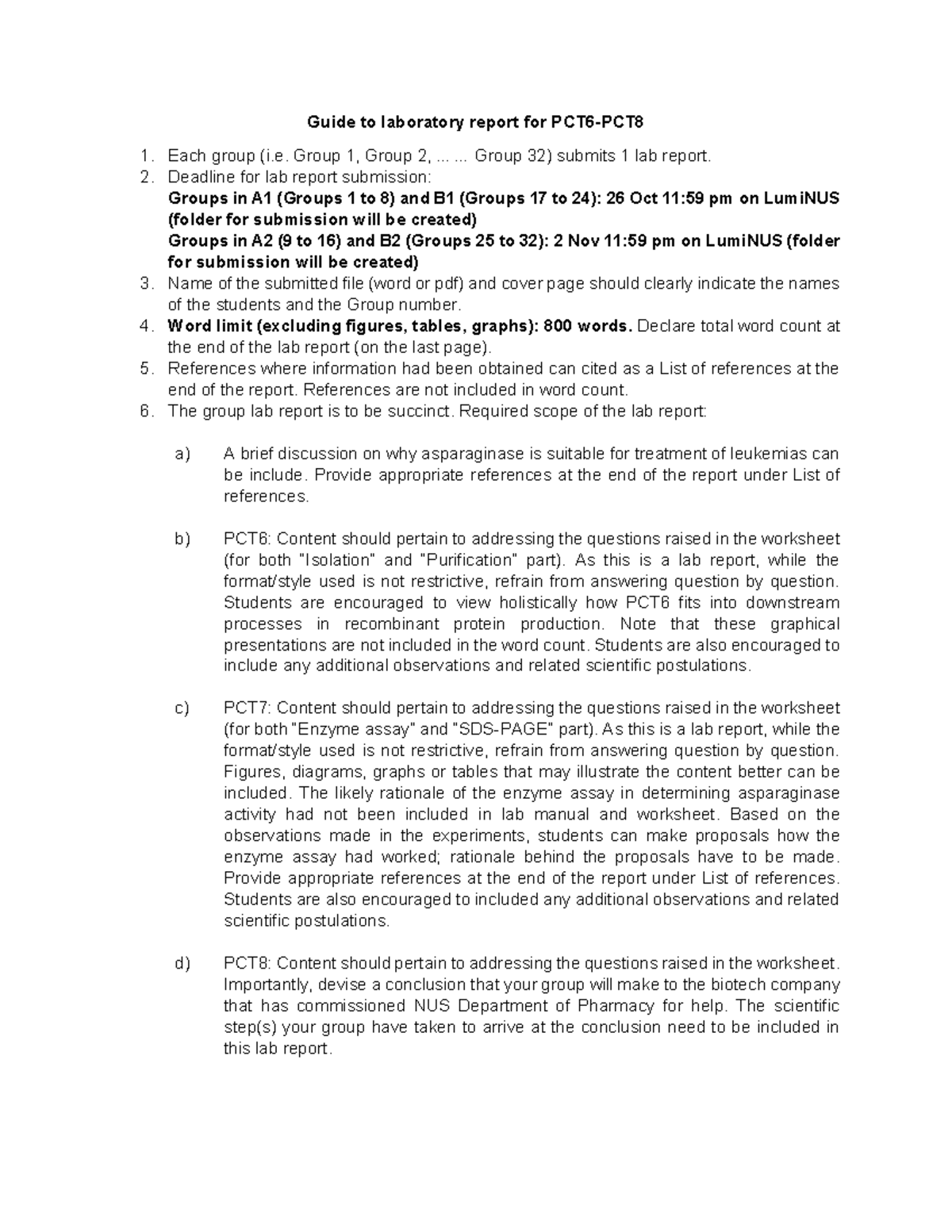 PCT6-8 Guide To Lab Report Writing - Guide to laboratory report for ...