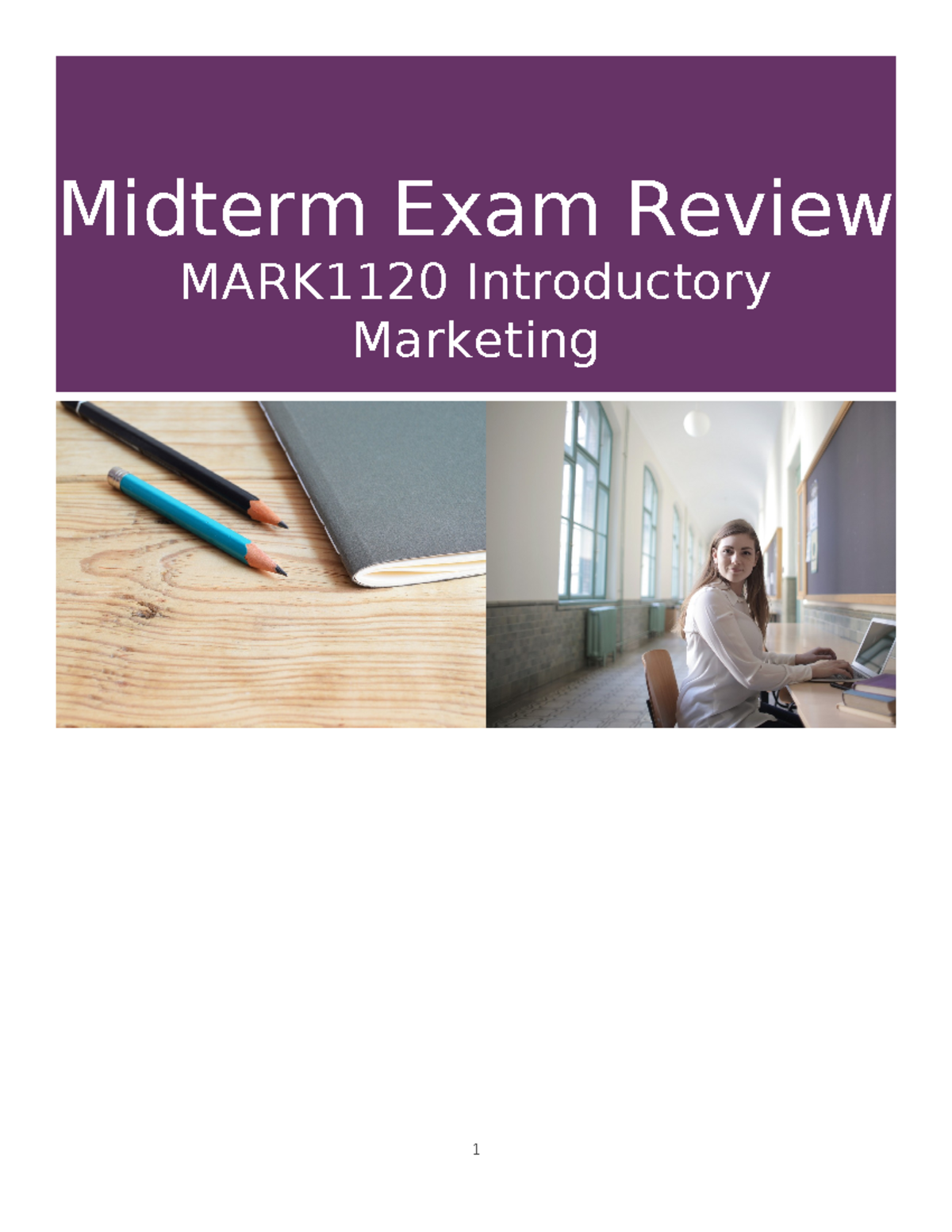 Midterm Exam Review MARK1120-005 Summer 2022 - Midterm Exam Review MARK1120 Introductory ...