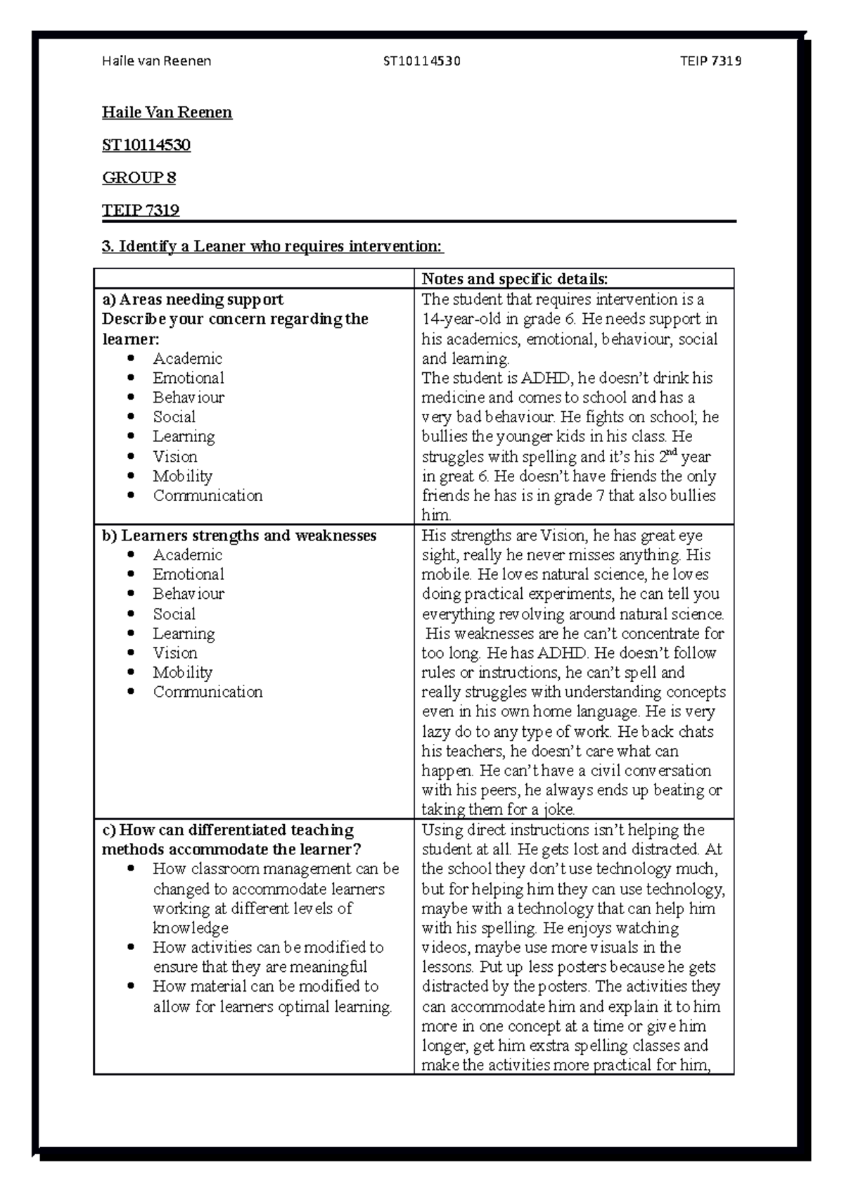 3. Identify a learner who requires intervention - Haile van Reenen ...