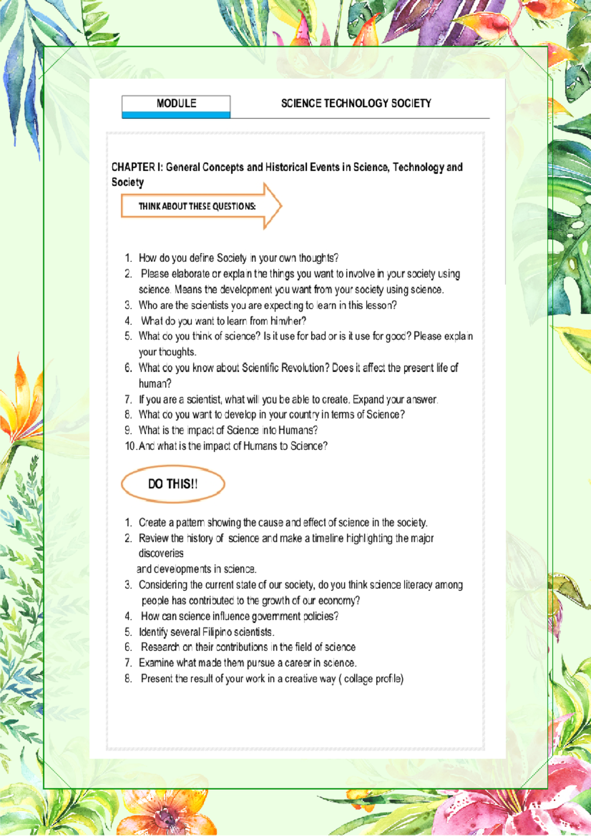 Activity#1science technology and society - Answer: For me Society is ...