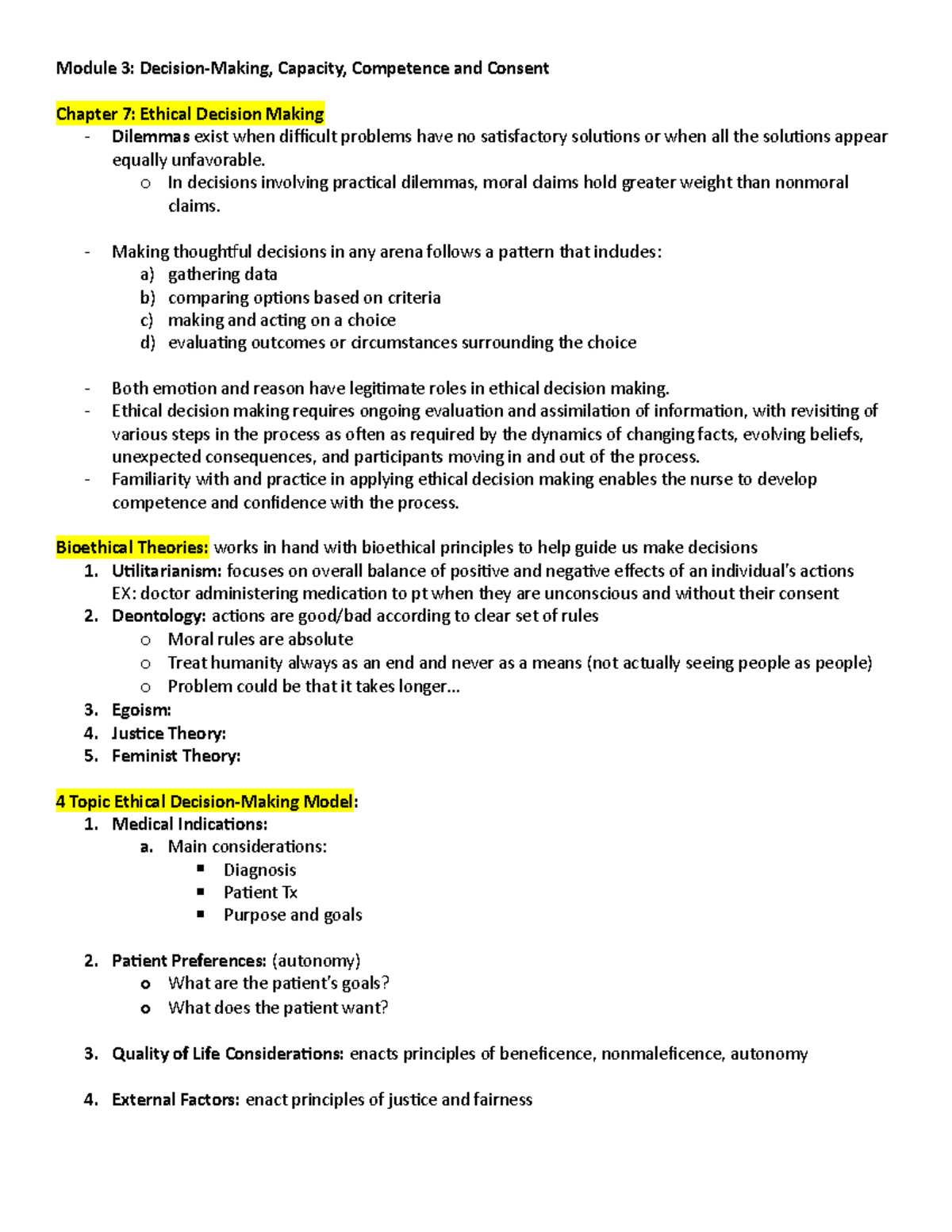 Module 3 Decisions and Consent Notes - Module 3: Decision-Making ...