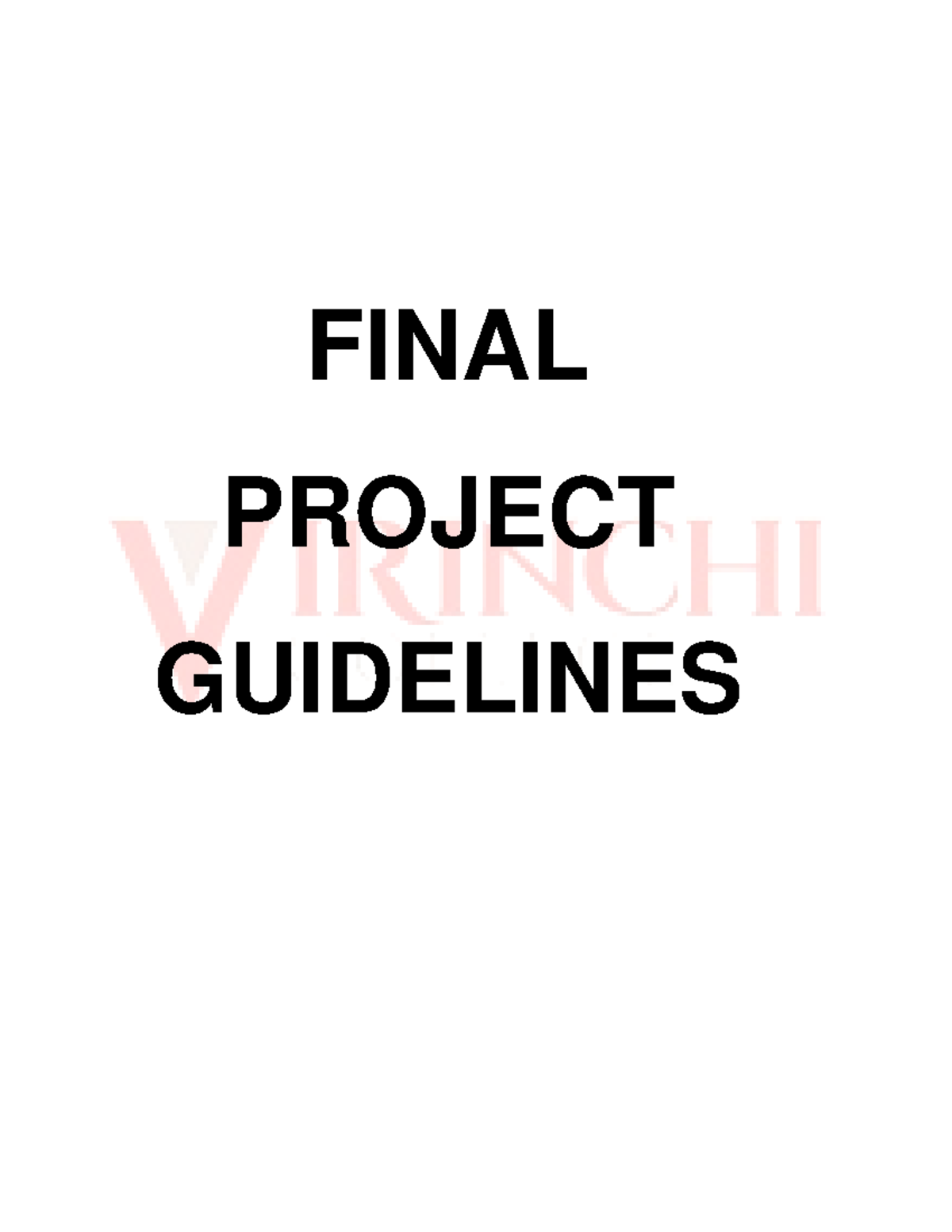 BICT Virinchi Project Guidelines - FINAL PROJECT GUIDELINES Contents ...