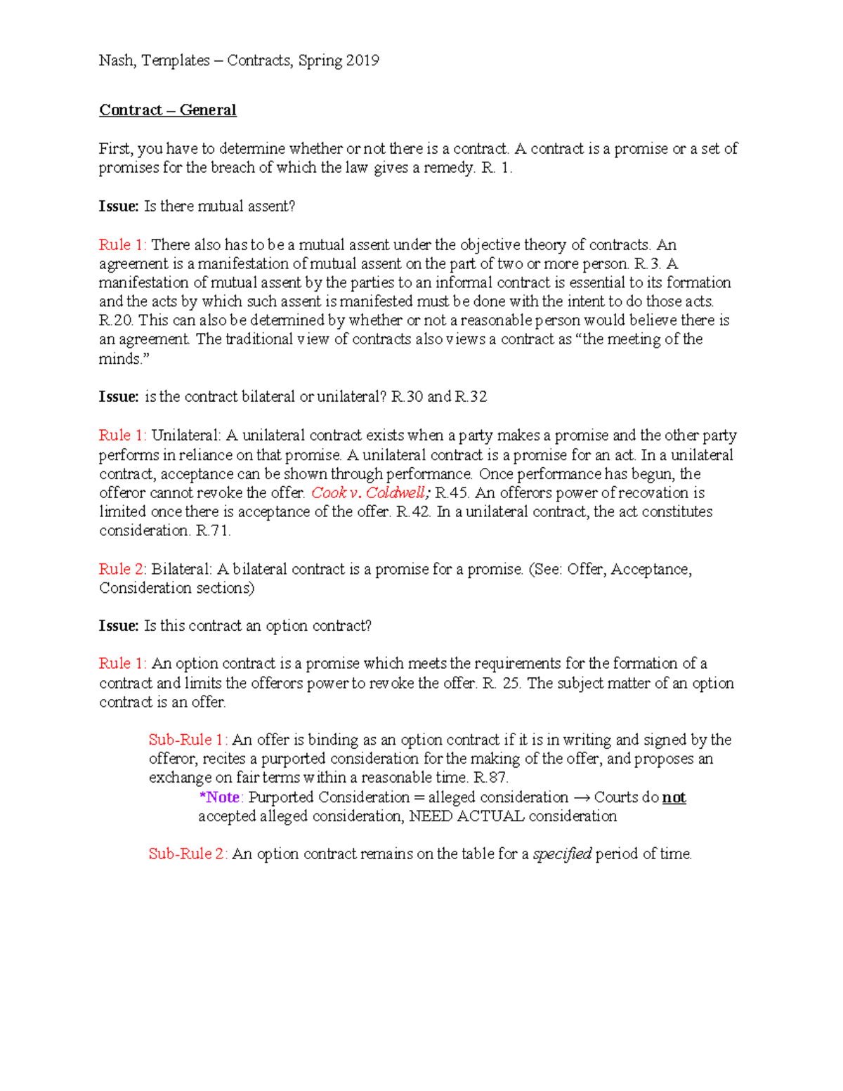 Templates - Contracts - Template - Contract – General First, you have ...
