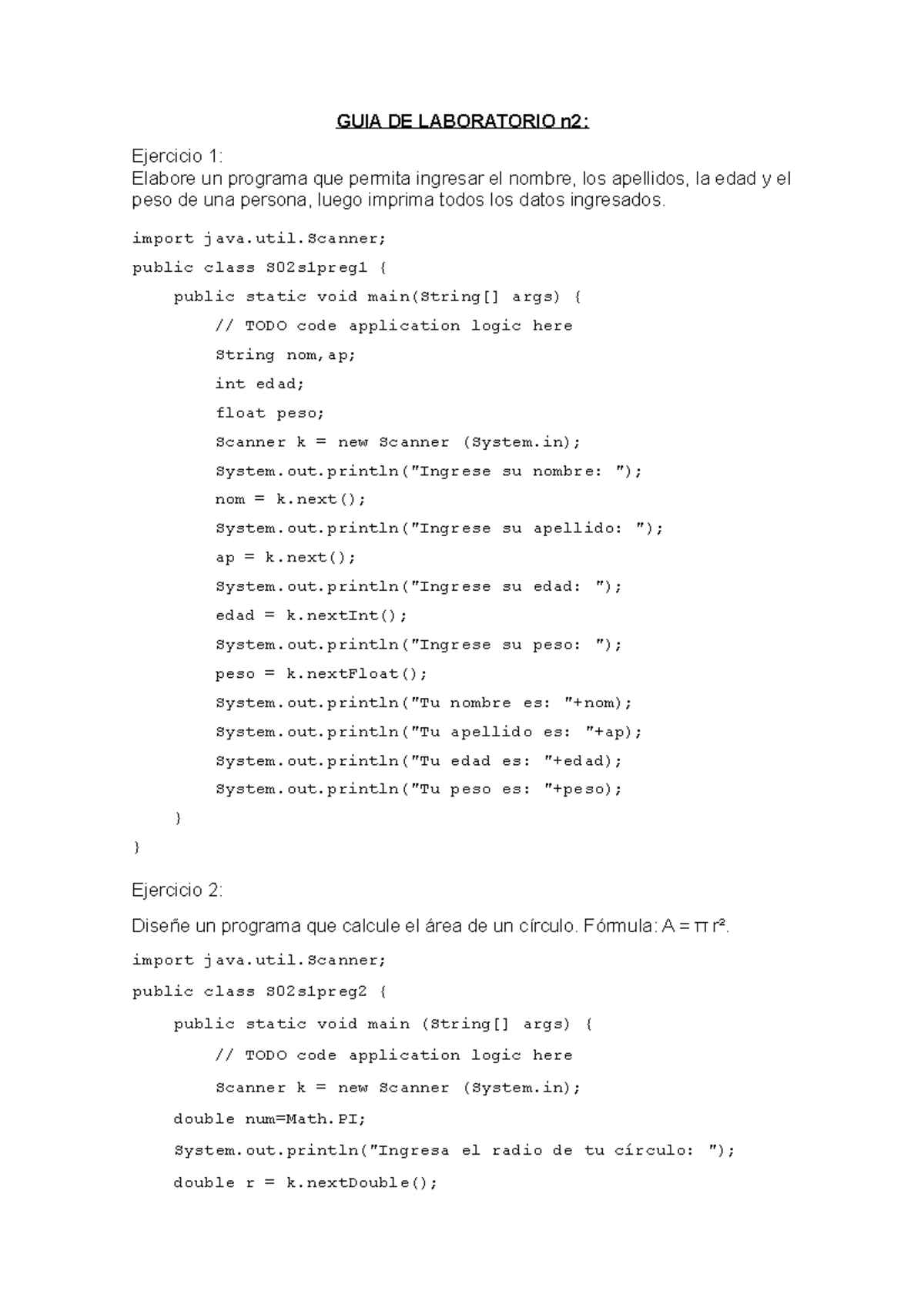 S02s1- GUÍA DE LABORATORIO 2 - TALLER DE PROGRAMACIÓN - GUIA DE ...