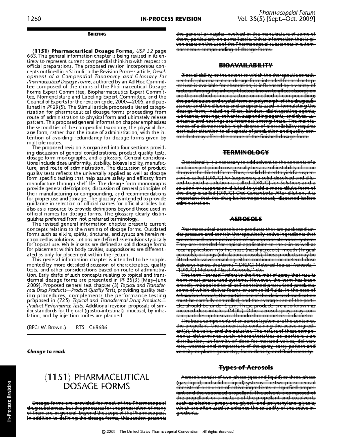 Pharmaceutical Dosage Forms - This general information chapter is being ...