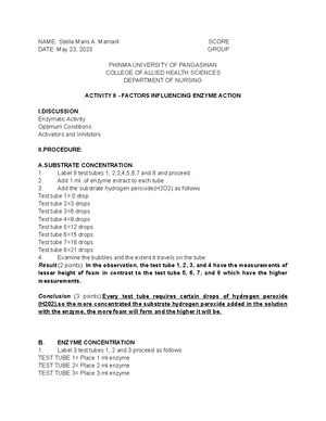 Answer Key AY 2223 SOM Biochem LAB Formative Test on Modules 21 22 ...