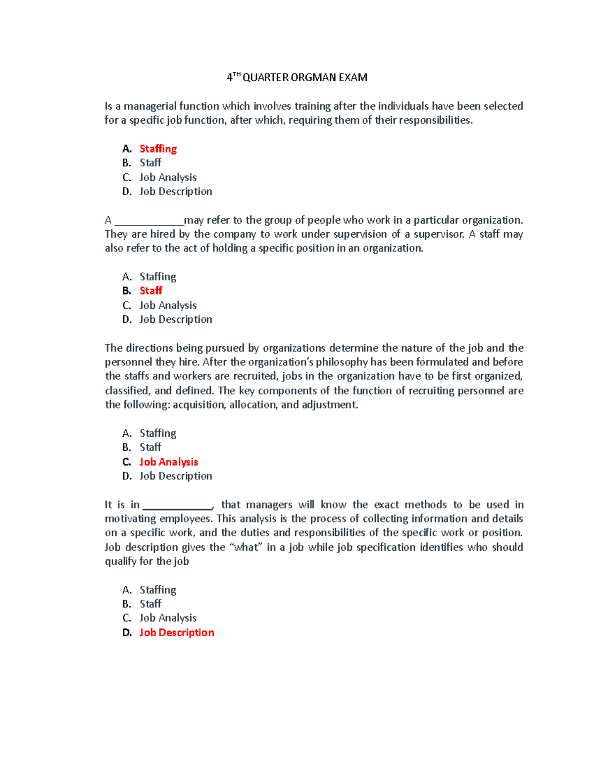 Orgman 4TH Quarter EXAM Reviewer - 4 TH QUARTER ORGMAN EXAM Is a ...