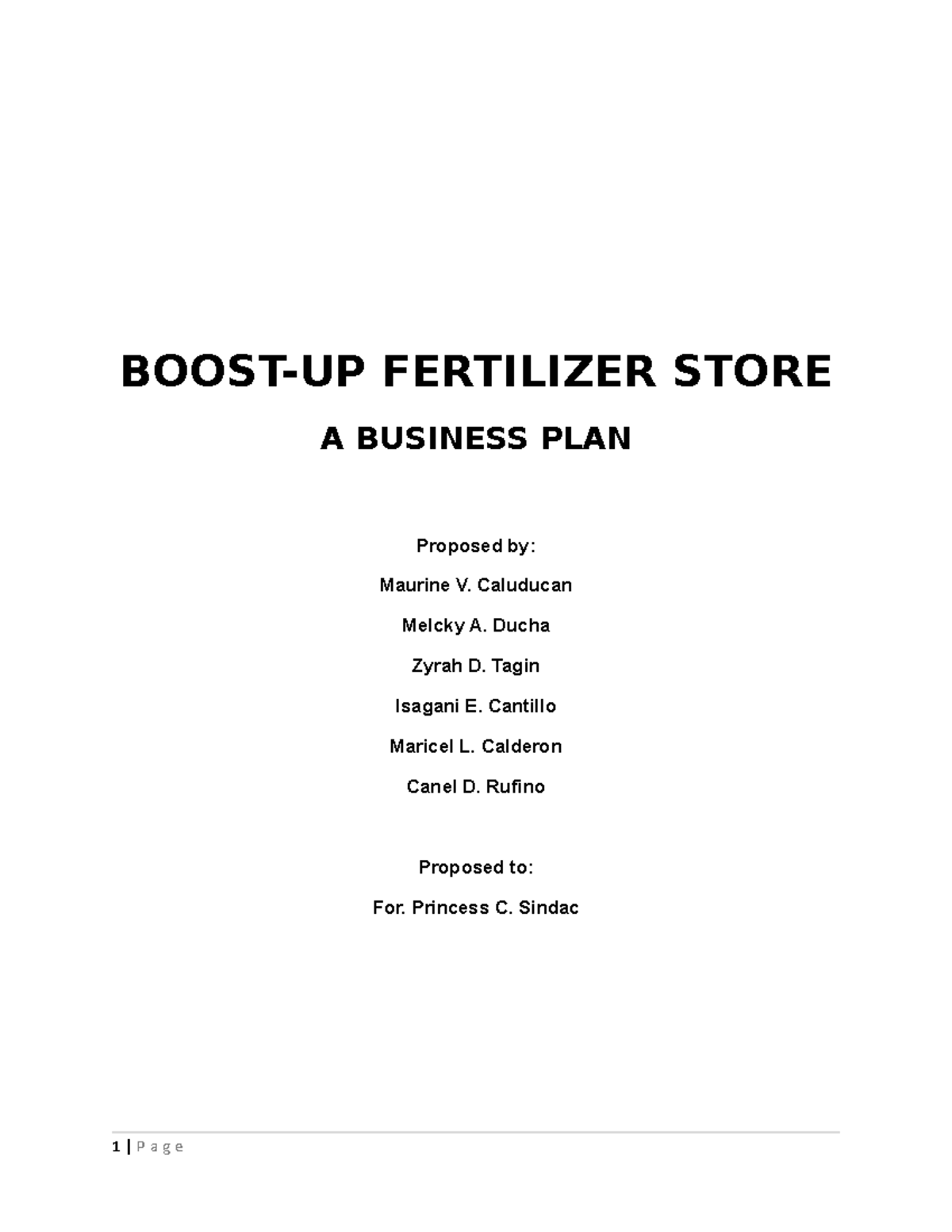 Business Plan-4A - BOOST-UP FERTILIZER STORE A BUSINESS PLAN Proposed ...